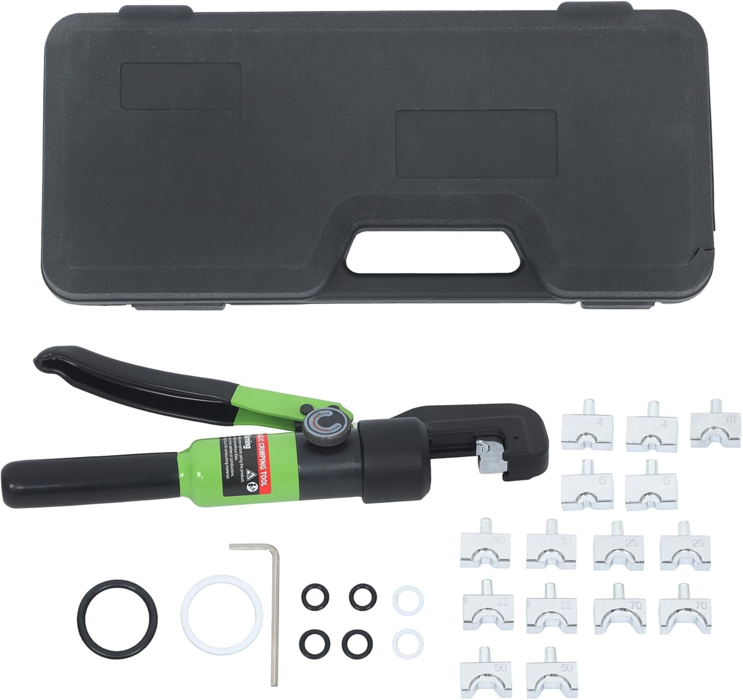 YQK-70 Hydraulic Wire Crimper with 9 Pairs of Dies Crimping Tool for ...