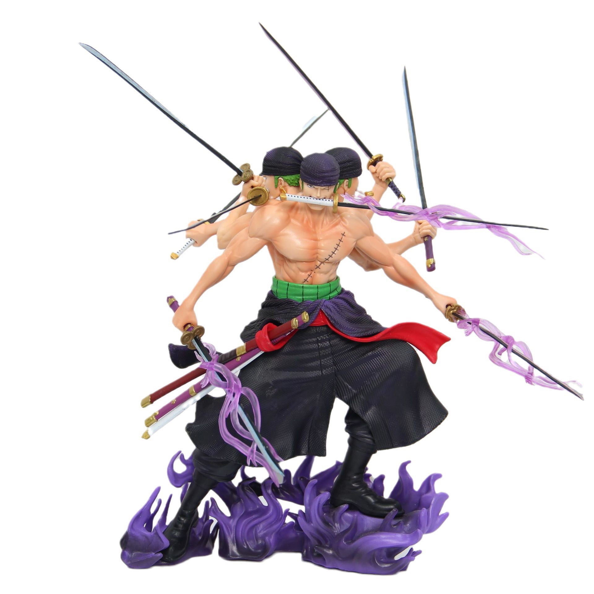 YQLADB Anime Figure Roronoa Zoro Nine Knives Flow Model PVC Ornament ...