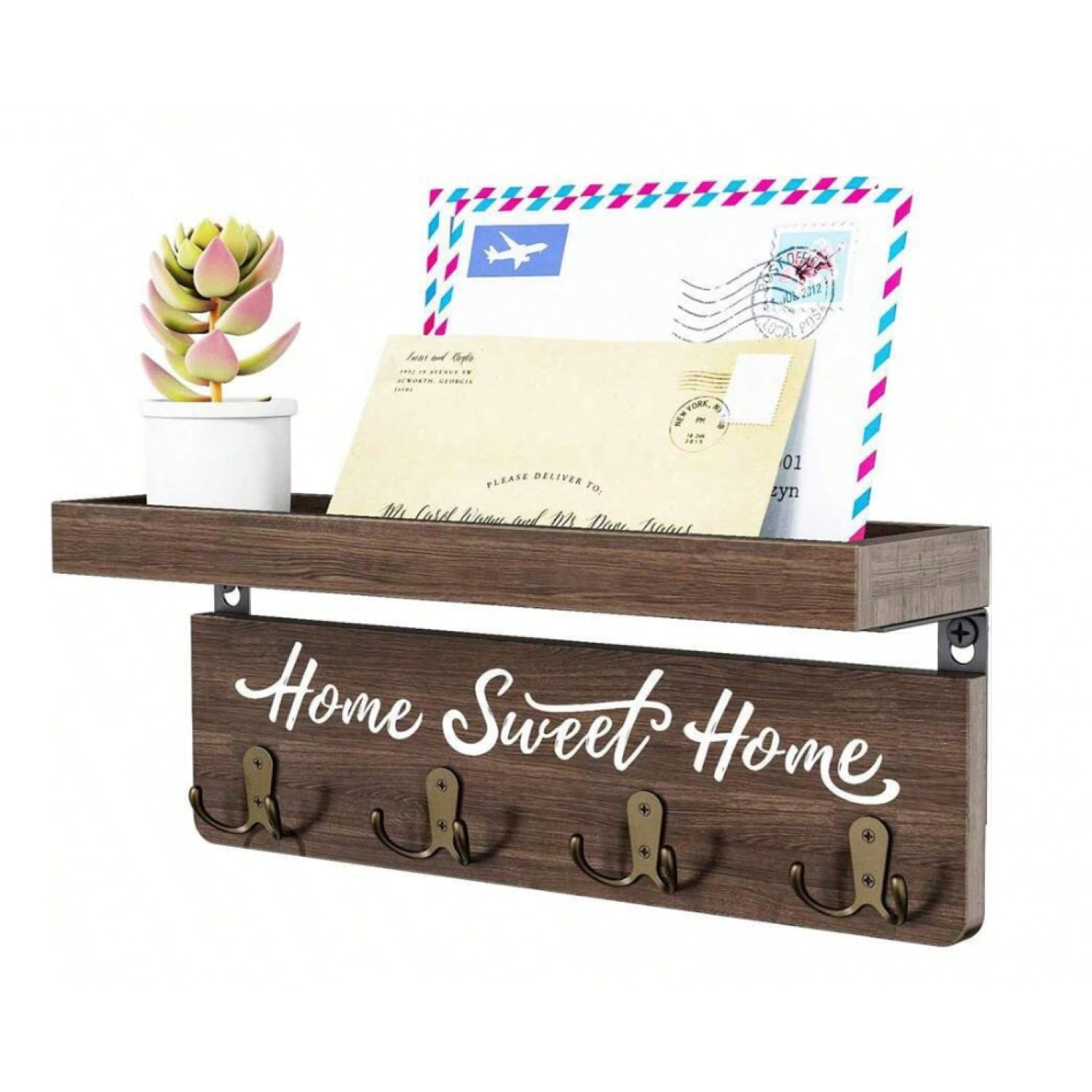 YQLQZCBDY Key Holder for Wall Decorative, Rustic Wooden Key Hanger for ...