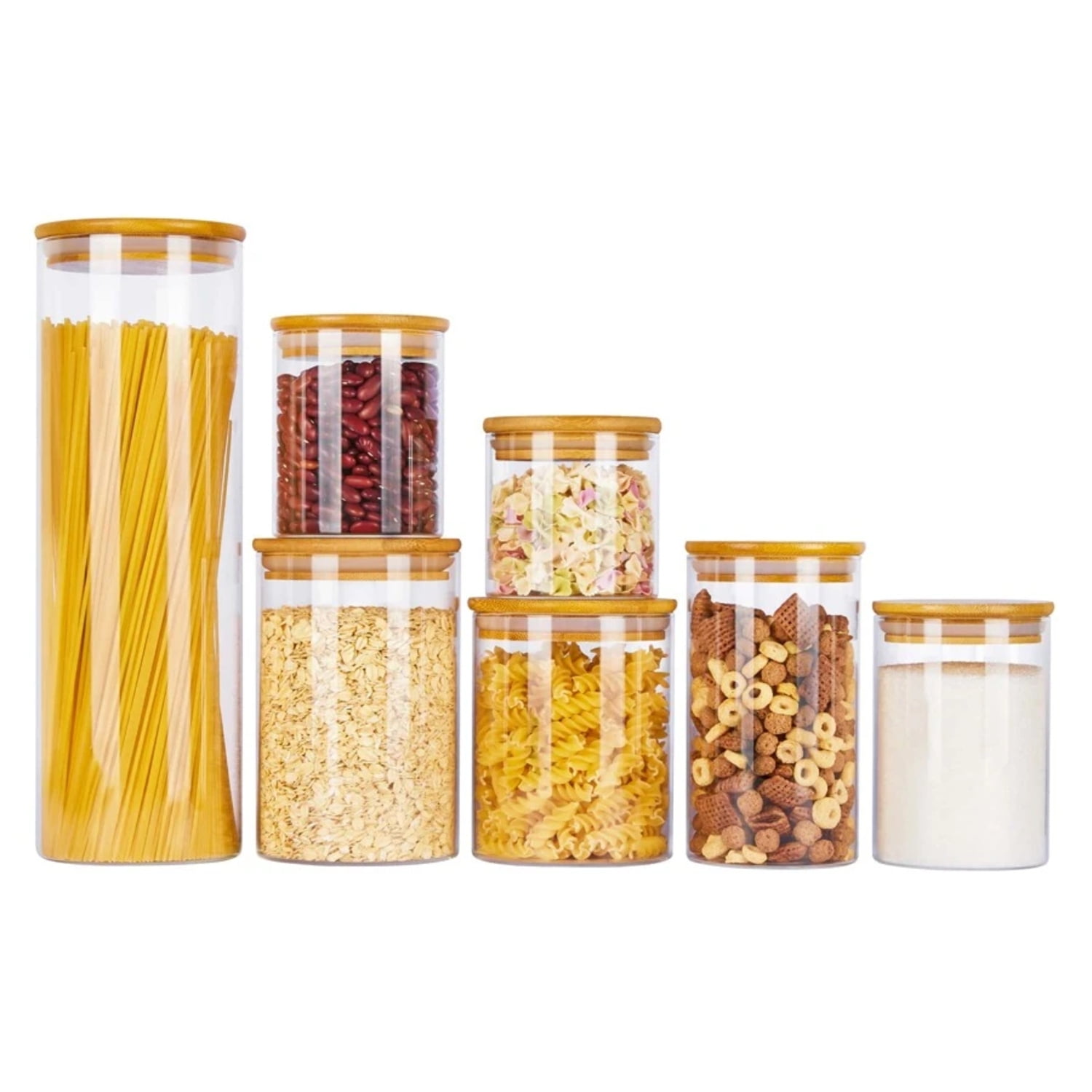 YQLQZCBDY7 Pack Glass Food Storage Jars, Food Containers with Airtight ...