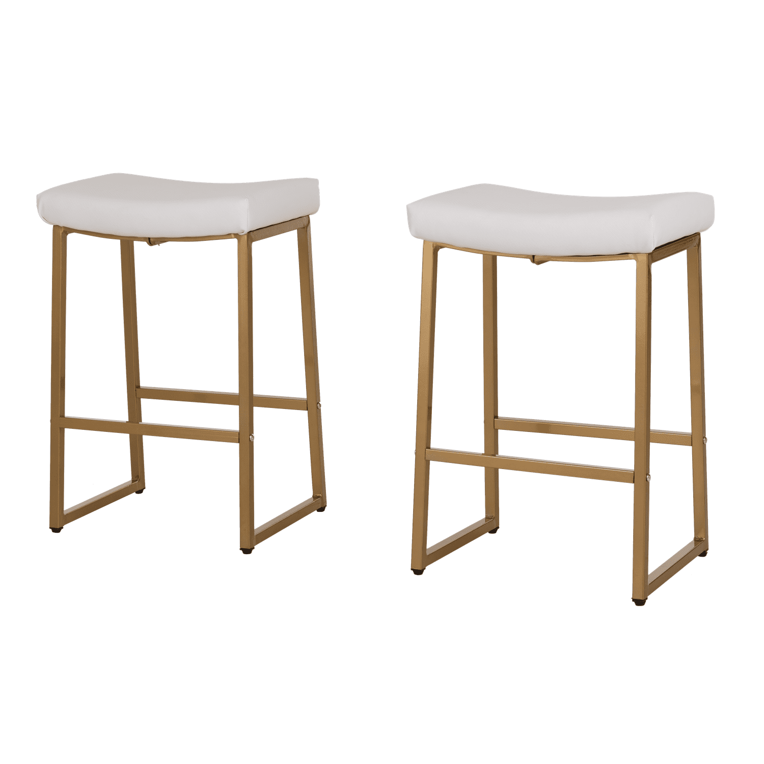 YQSLhyll Ivory 24" Square Saddle Barstools Set of 2, Metal Bar Stools ...