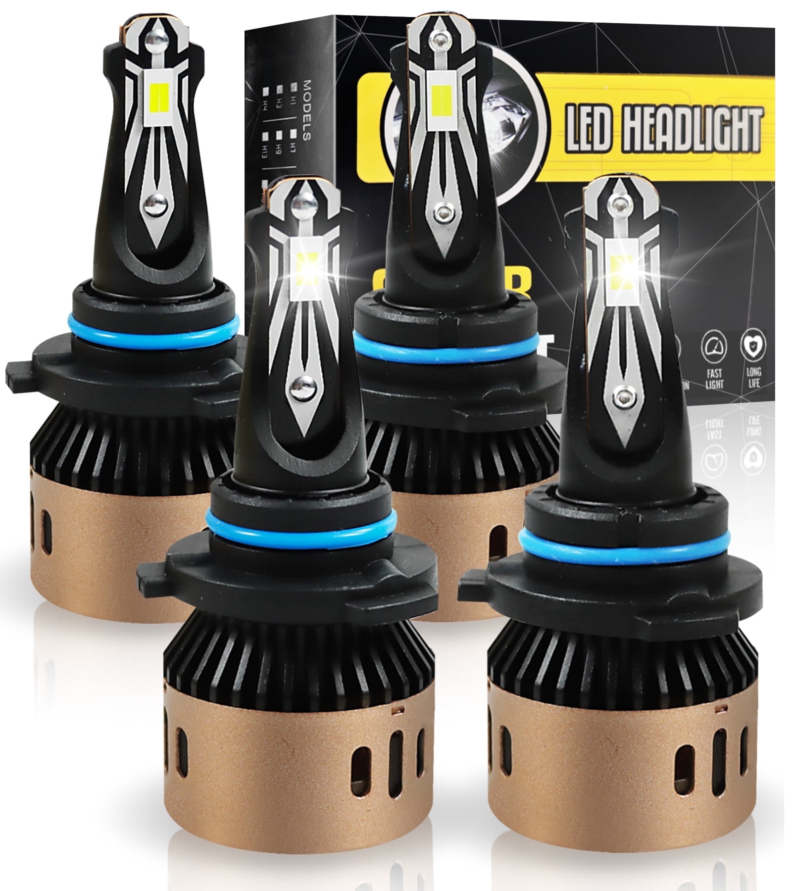 YQWIN 9005 9006 LED Bulb Combo, 9005 9006 Fog Light 9005 9006 Headlight ...