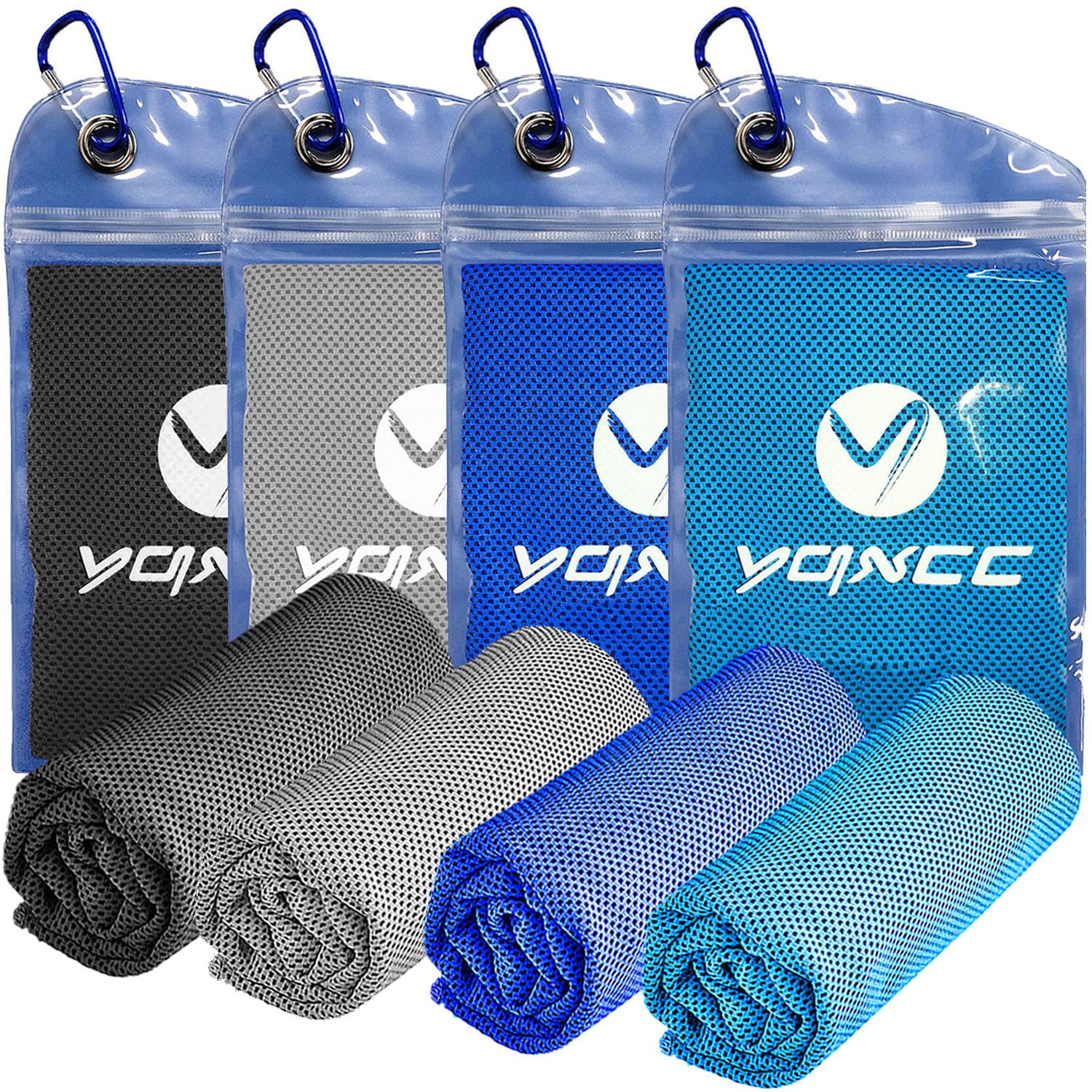 YQXCC 4 Pack Cooling Towels, Cool Towel, Soft Breathable Chilly Towel ...