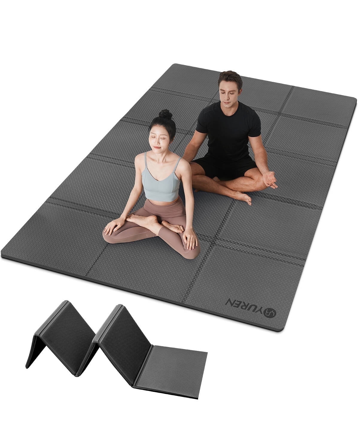 YR Foldable 10mm Thick Yoga Mat Large 78X51", TPE Exercise Fitness ...