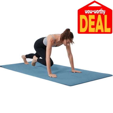 "FlooringInc 1/4"" Thick Rubber Workout Exercise Mats, 4'x10', Blue for ...