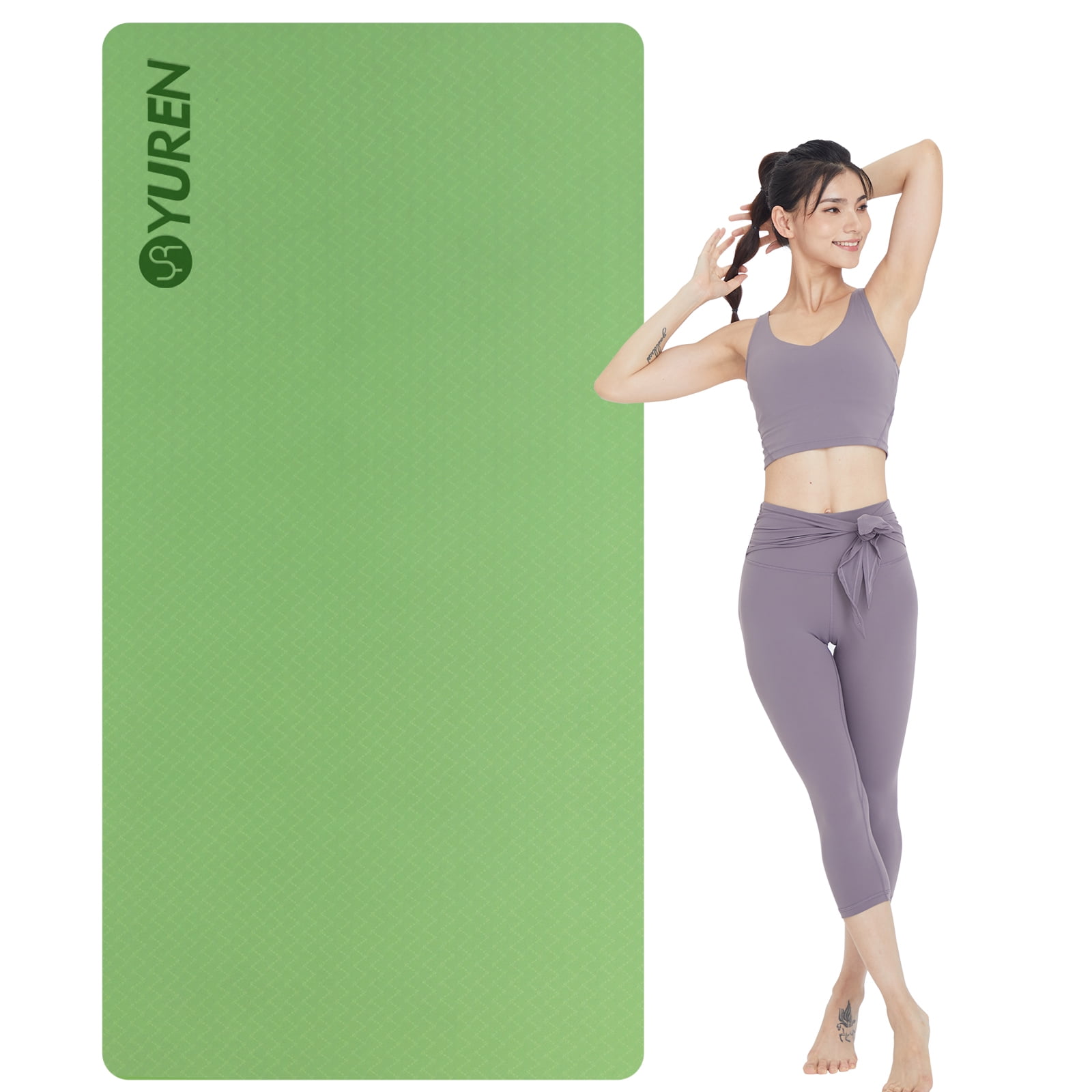 YR Fitness Oversized Wide XL Yoga Mat 76x35" Extra Thick TPE Foam Non ...