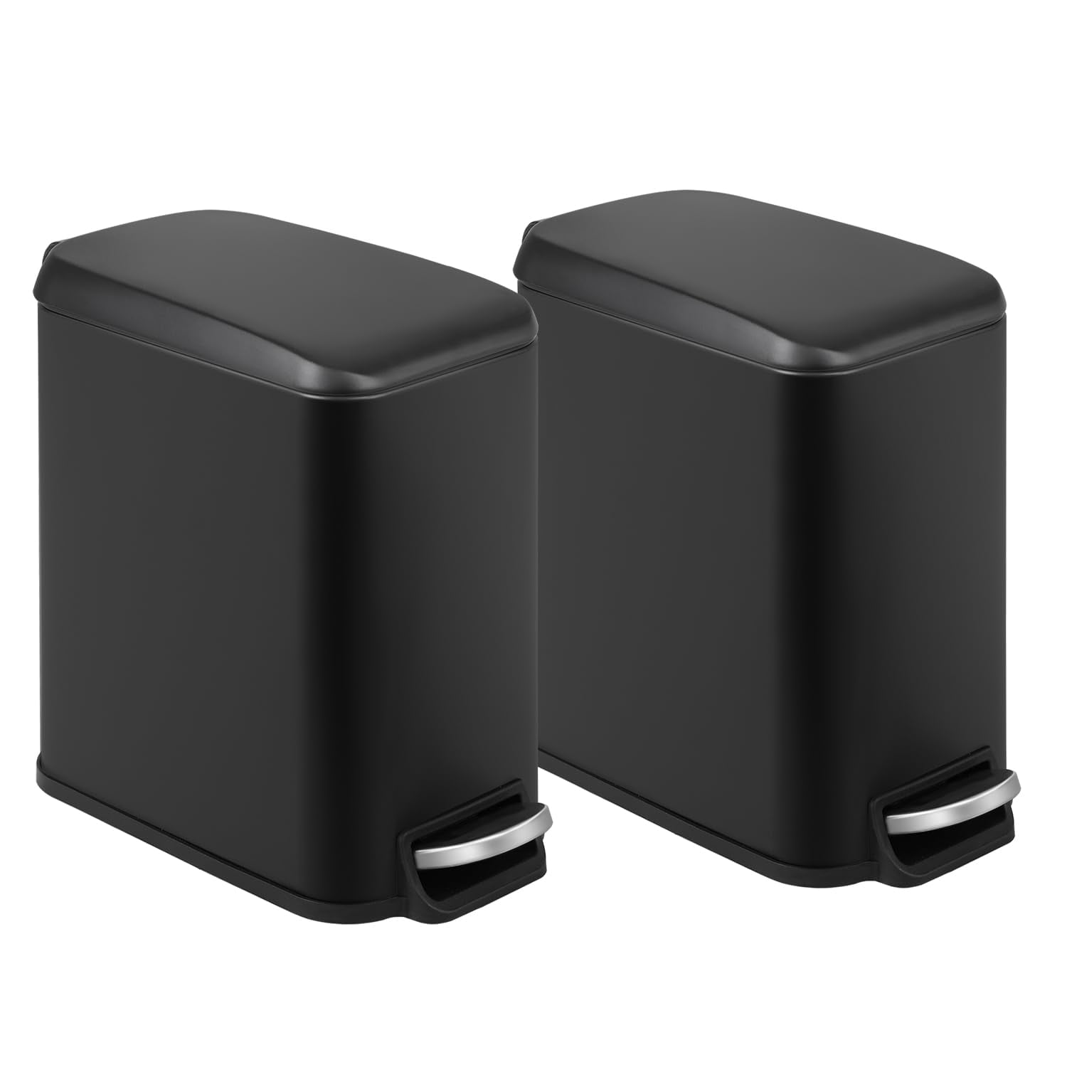 YRLLENSDAN Small Bathroom Trash Can with Lid, Step Trash Can with Foot ...