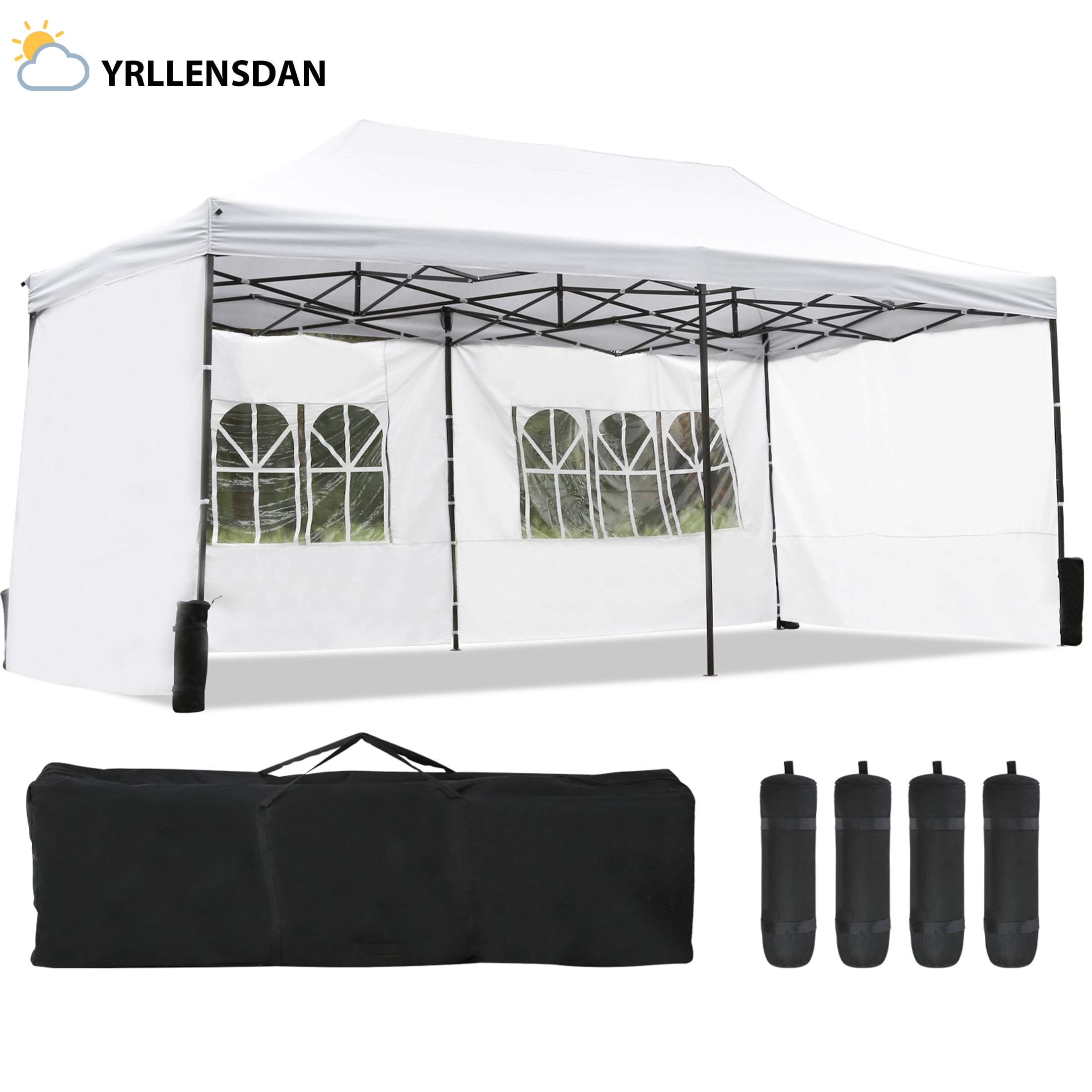 YRLLENSDAN 10 x 20 Pop Up Canopy Tent with Sidewall Outdoor Tent for ...