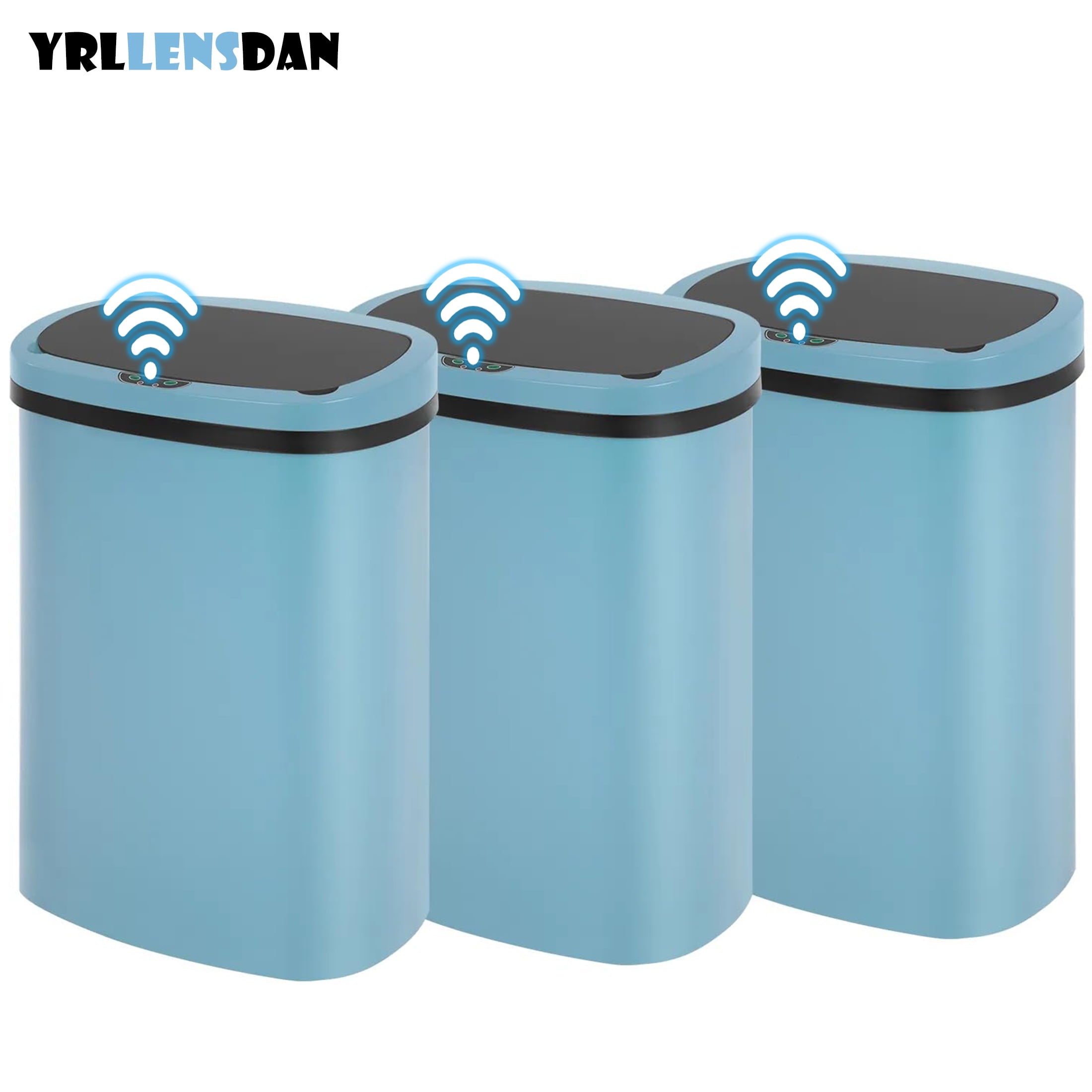 YRLLENSDAN 13 Gallon Touch Free Trash Can with Lid Auto Open, 49L Motion Sensor Kitchen Garbage ...