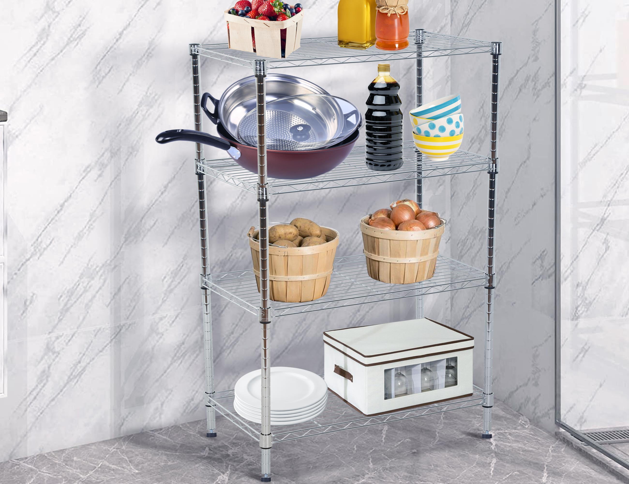 YRLLENSDAN 14"D x 36"W x 54" H Commercial Wire Shelving Unit Metal ...