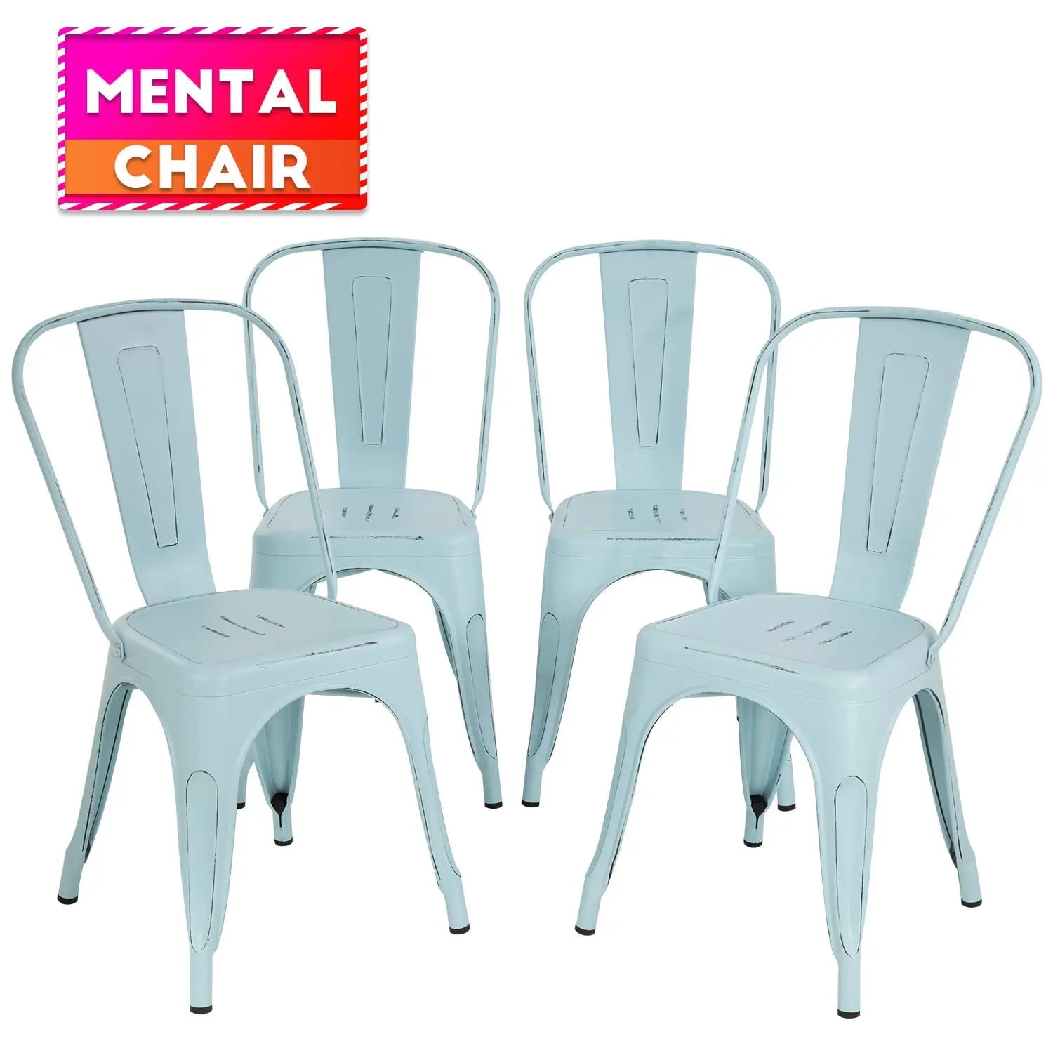 YRLLENSDAN 18" Seat Height Metal Chairs Set of 4，Dining Chairs Indoor ...