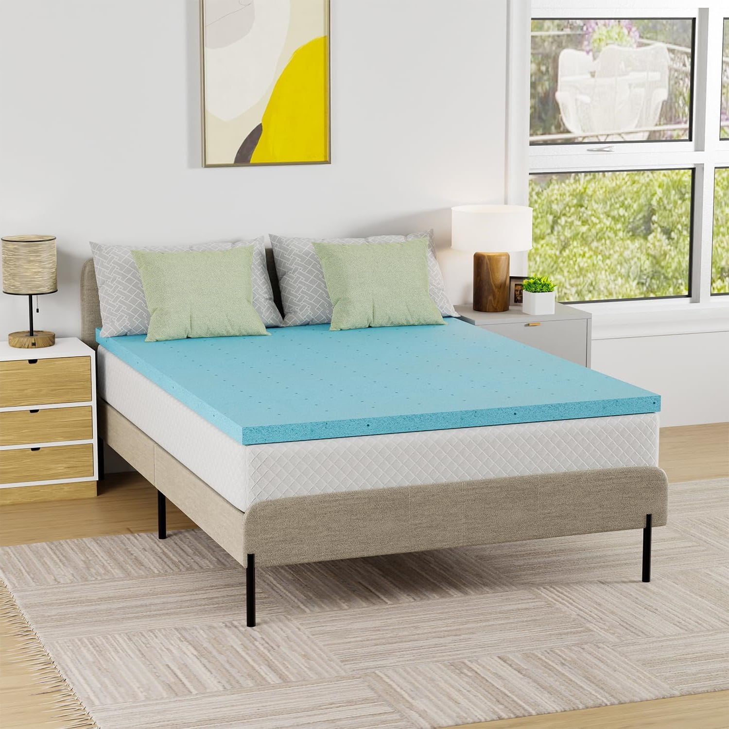 YRLLENSDAN 2 Inch Full Size Mattress Topper Memory Foam Mattress Topper ...