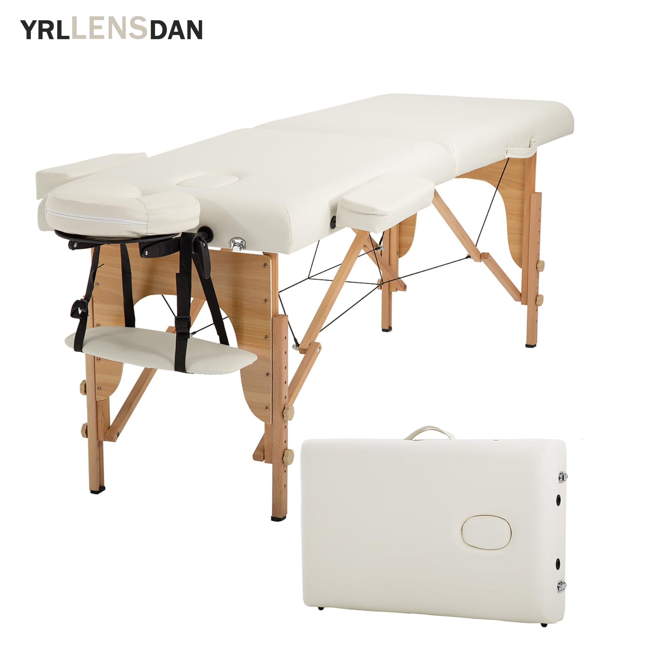 YRLLENSDAN 24*73in Portable Massage Table with Side Armrests Foldable ...