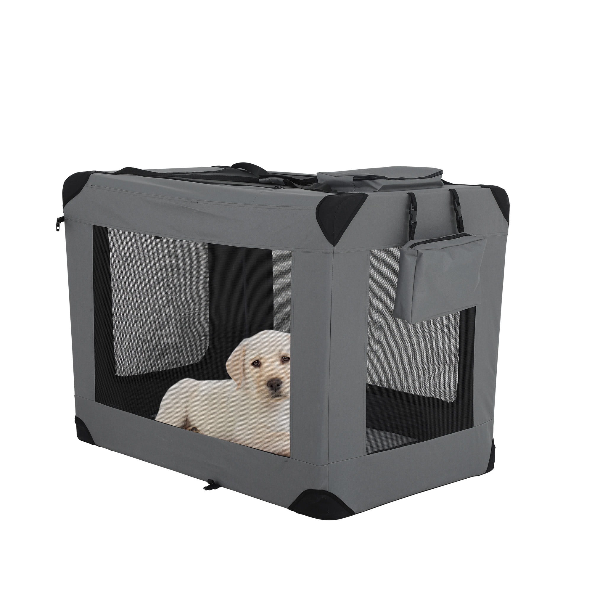 YRLLENSDAN 24-Inch Collapsible Dog Crate, Soft Foldable Kennel with ...