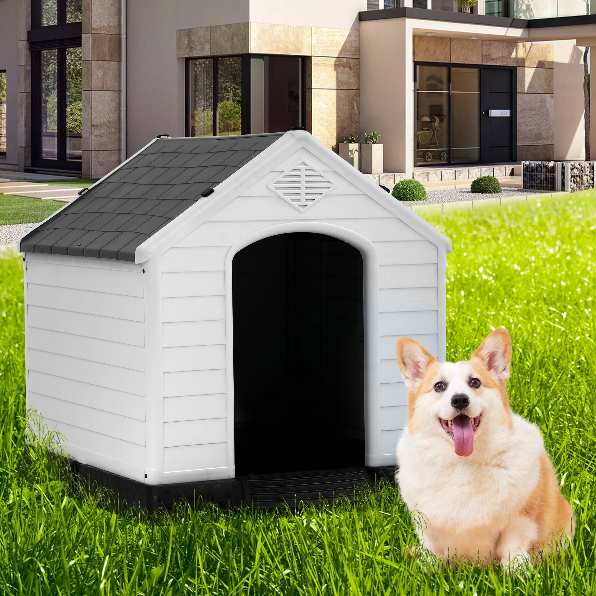 YRLLENSDAN 28" Dog House Outdoor Insulated Dog Houses for Winter Igloo ...