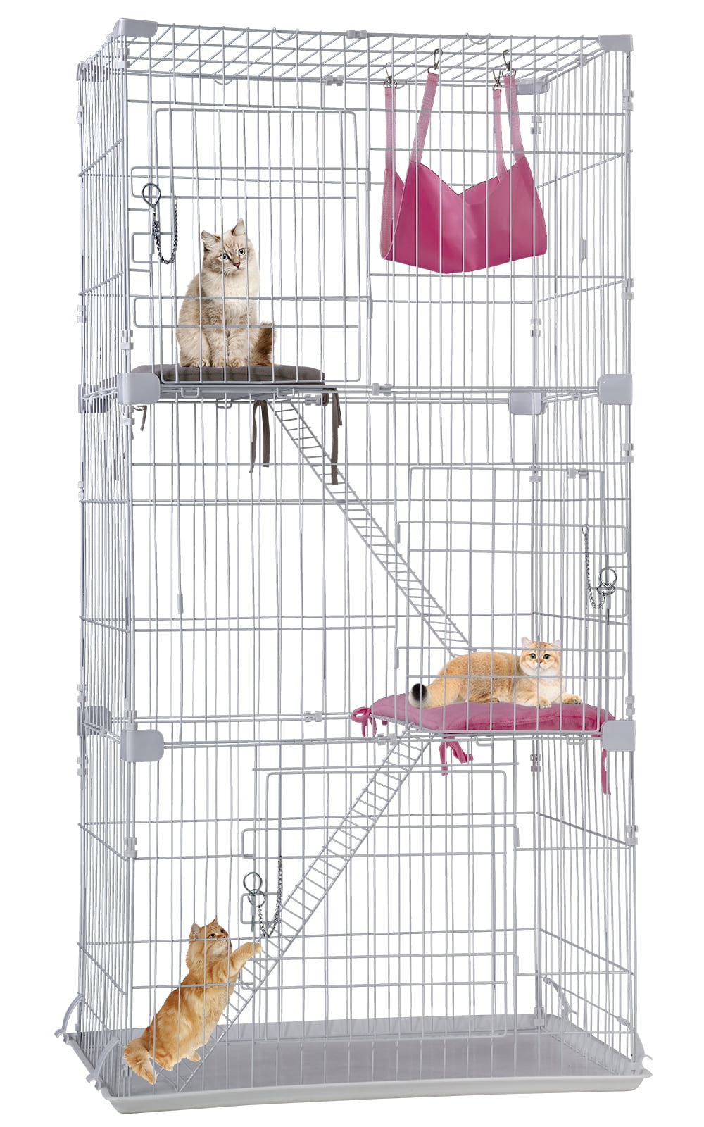 YRLLENSDAN 3-Tier 67 Inch Cat Cage Cat Crate Cat Kennel Cat Playpen ...