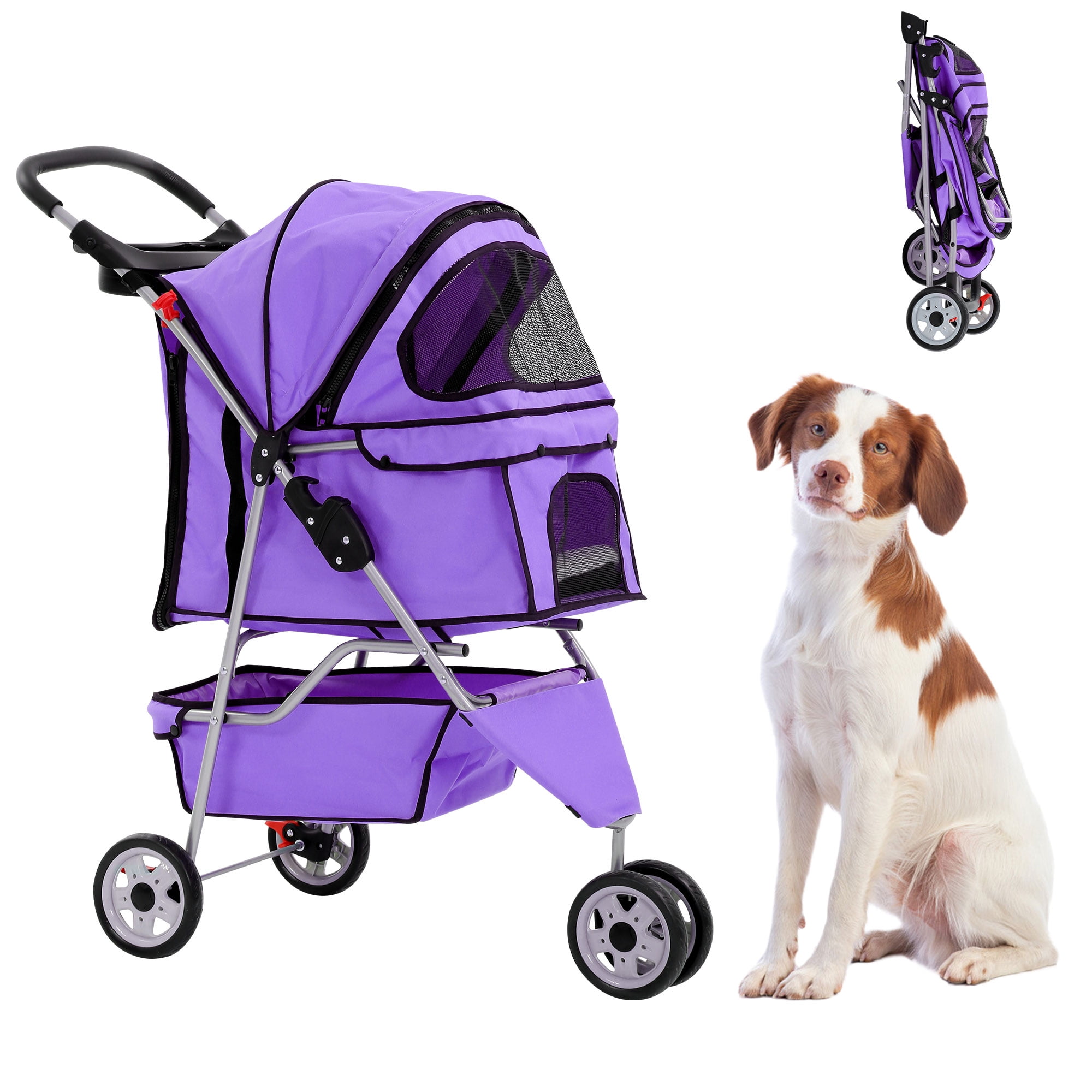 YRLLENSDAN 3 Wheels Dog Strollers Pet Strollers Cat Strollers with Cup ...