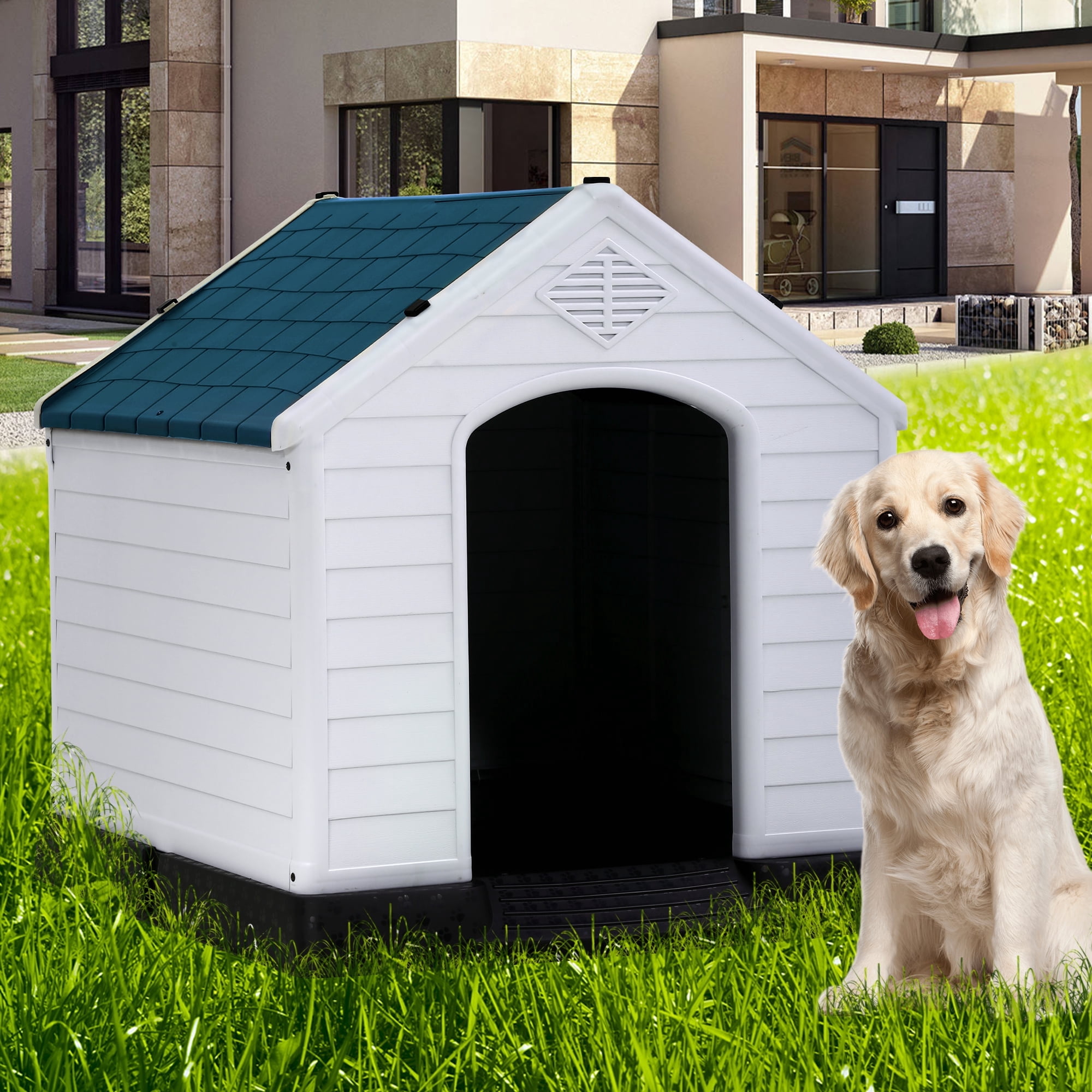 YRLLENSDAN 34" Dog House Outdoor Insulated Dog Houses for Winter Igloo ...