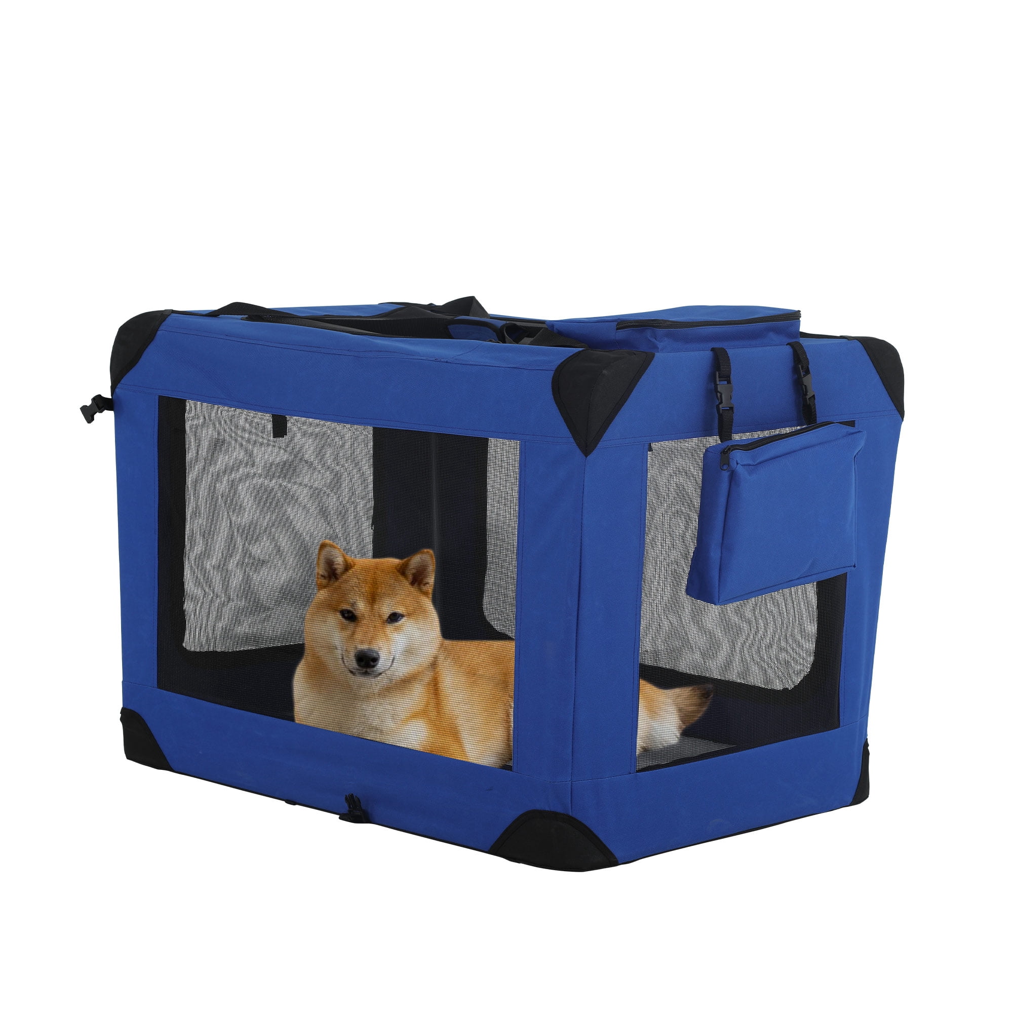 YRLLENSDAN 36 Inch Collapsible Foldable Dog Crate, 3-Door Soft Kennel ...