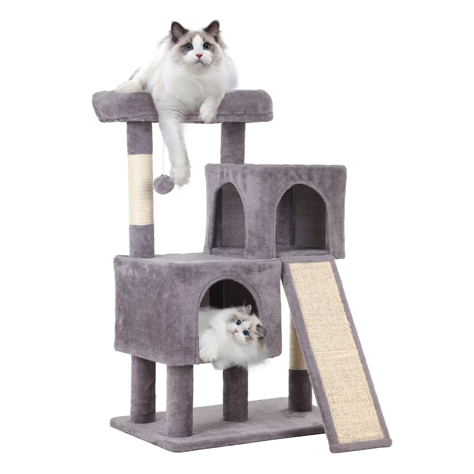 YRLLENSDAN 36 Inchs Small and Short Cat Tree with Two Comfortable ...