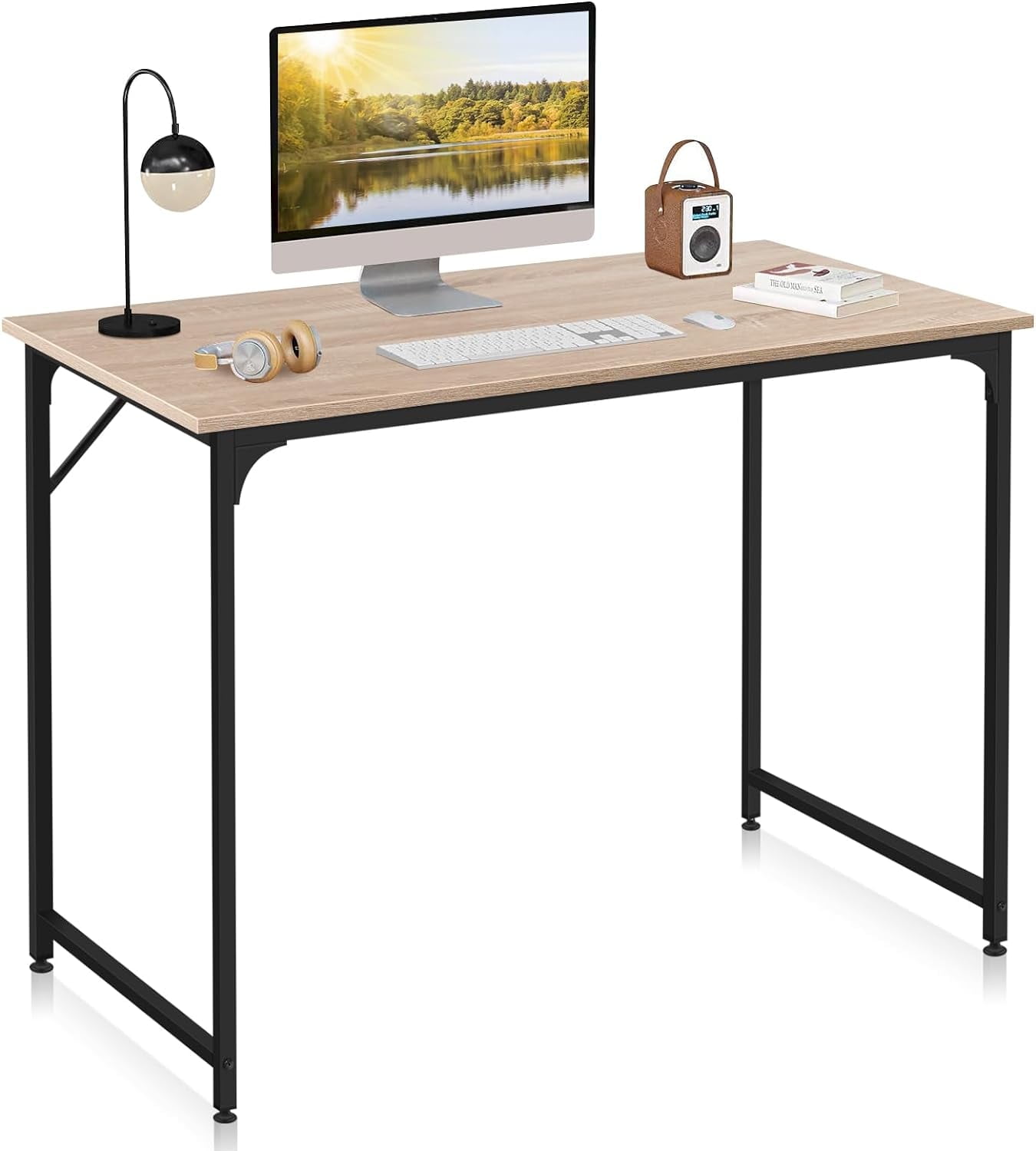 YRLLENSDAN 39 inch Computer Desk,Office Desk with Metal Frame,Modern ...