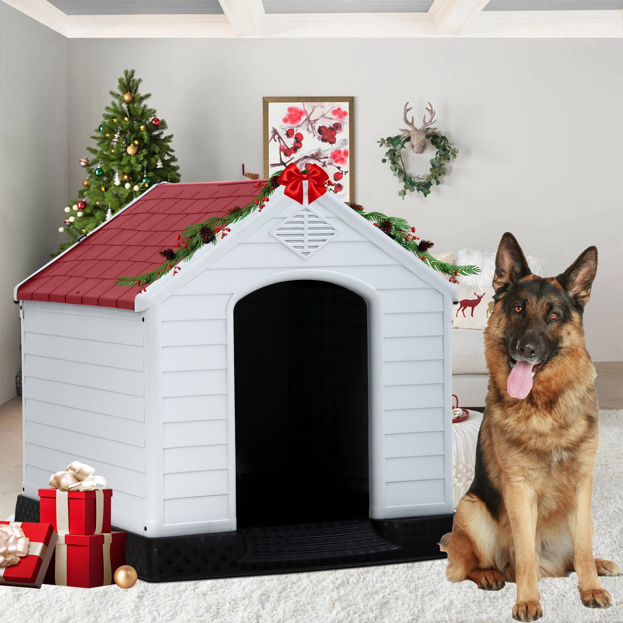 YRLLENSDAN 39in Insulated Dog House Outdoor, Igloo Dog Houses Plastic ...
