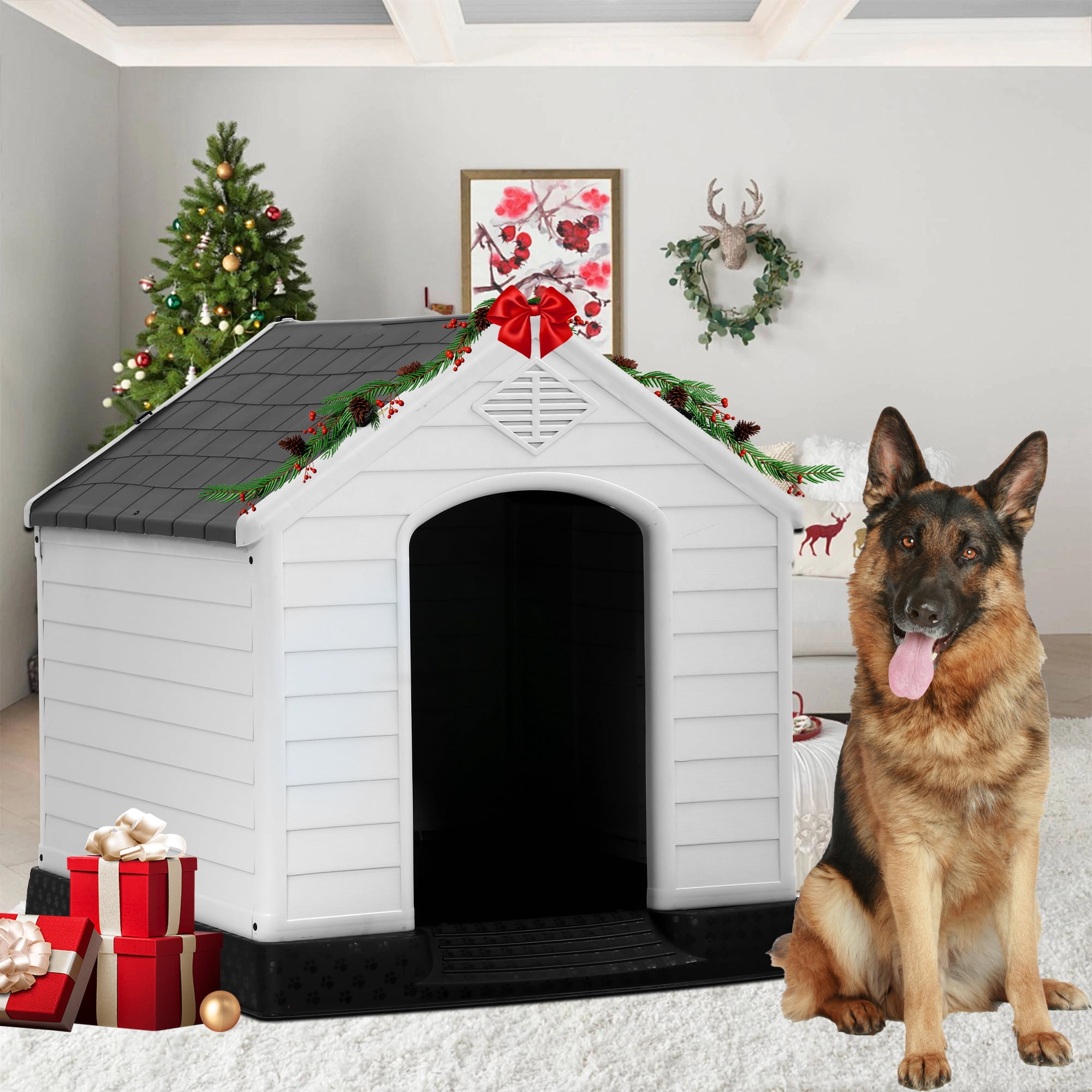YRLLENSDAN 39in Insulated Dog House Outdoor, Igloo Dog Houses Plastic ...