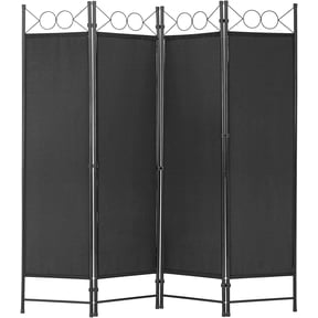 YRLLENSDAN 4-Panel Foldable Room Divider, Steel Frame Privacy Screen ...