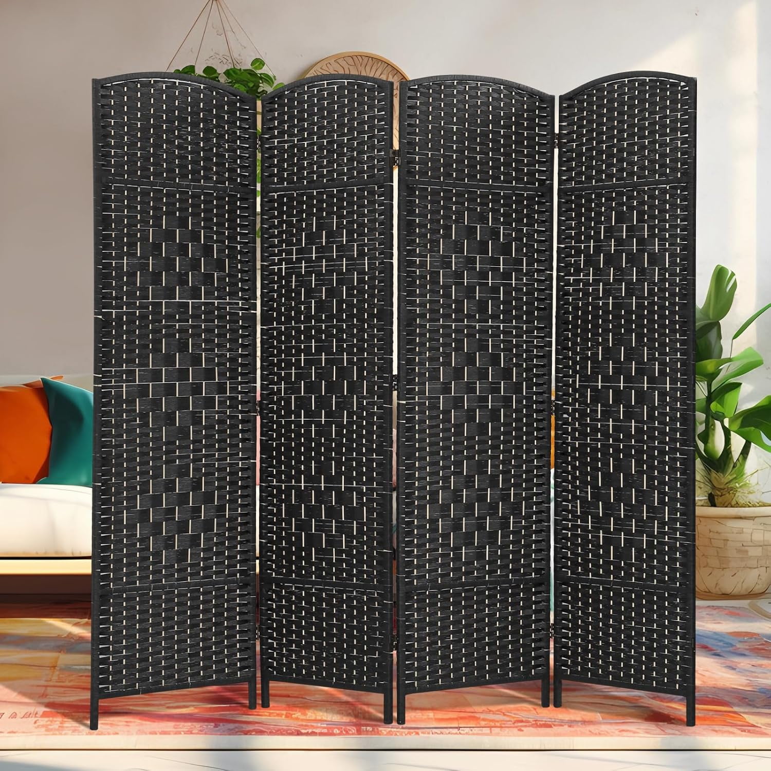 YRLLENSDAN 4 Panel Room Dividers Folding Privacy Screens 6FT Tall Wall ...