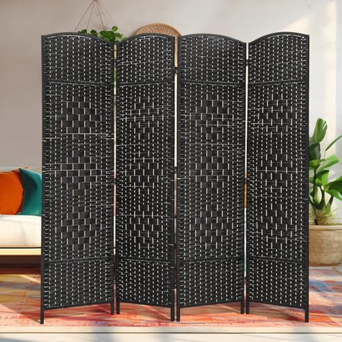 YRLLENSDAN 4 Panel Room Dividers Folding Privacy Screens 6FT Tall Wall ...