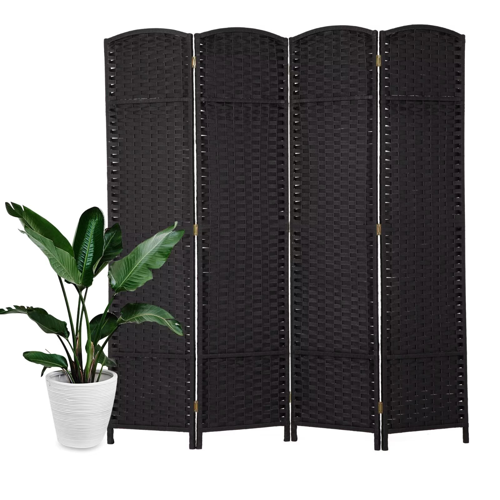 YRLLENSDAN 4 Panels Folding Portable Room Dividers, Free Standing ...