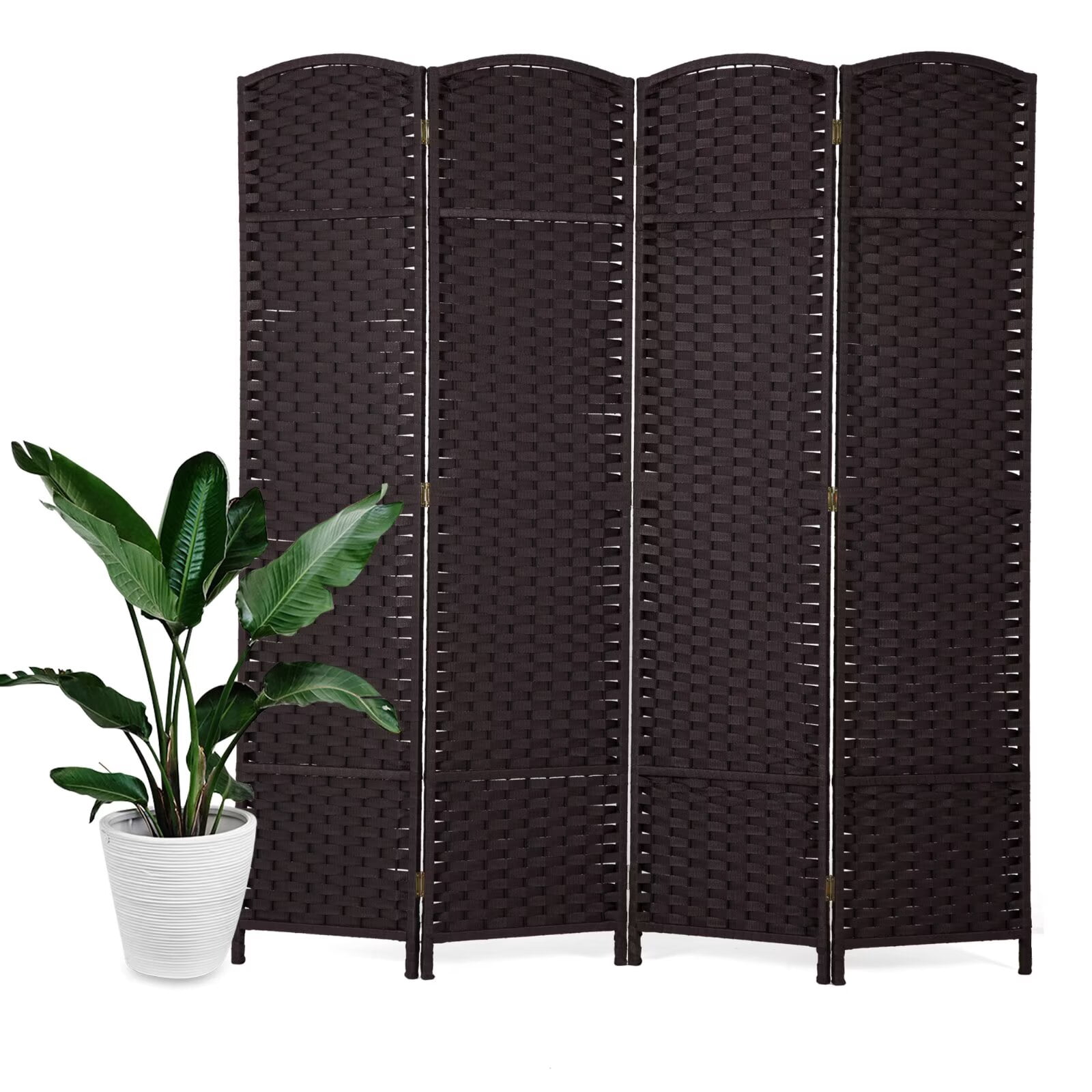 YRLLENSDAN 4 Panels Folding Portable Room Dividers, Free Standing ...