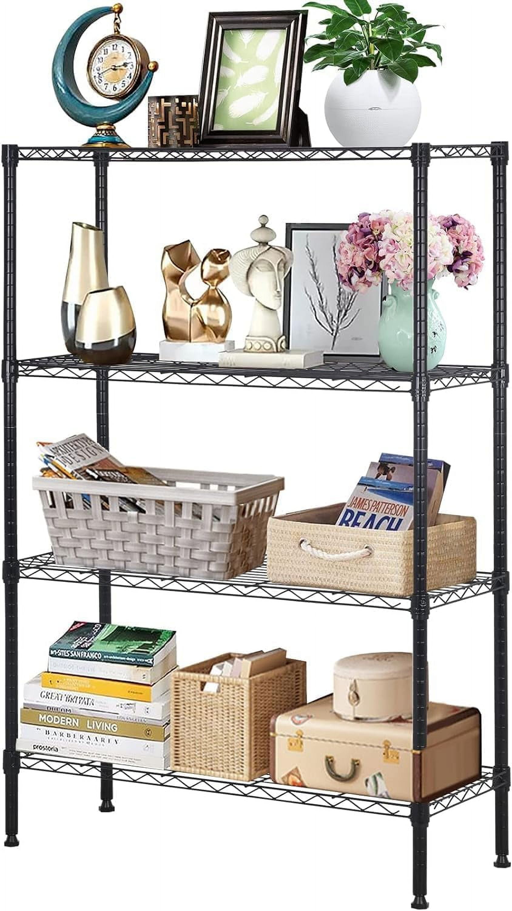 YRLLENSDAN 4 Shelf Adjustable Wire Shelving Unit, 1000 LBS Capacity ...