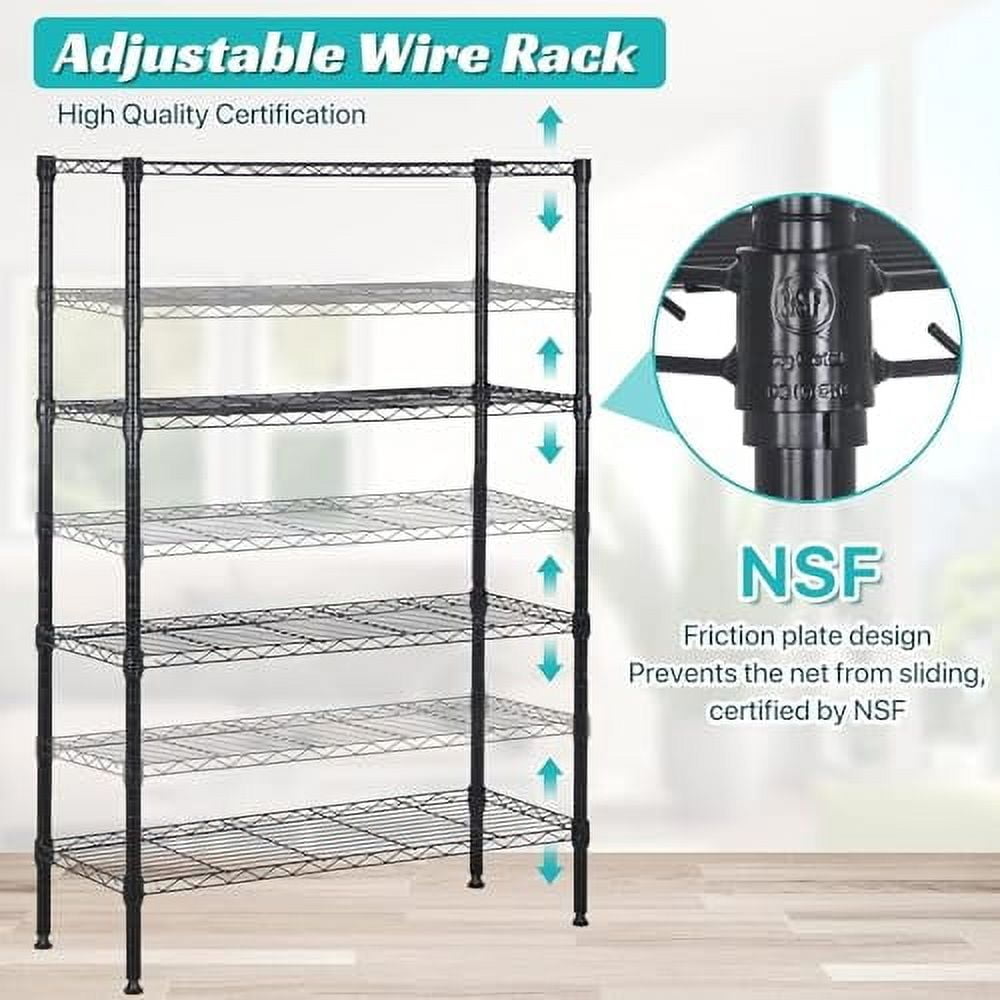 YRLLENSDAN 4 Shelf Adjustable Wire Shelving Unit, 1000 LBS Capacity ...