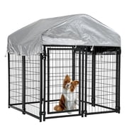 Gotland Outdoor Dog Kennel, Heavy Duty with Roof Cover, Galvanized ...