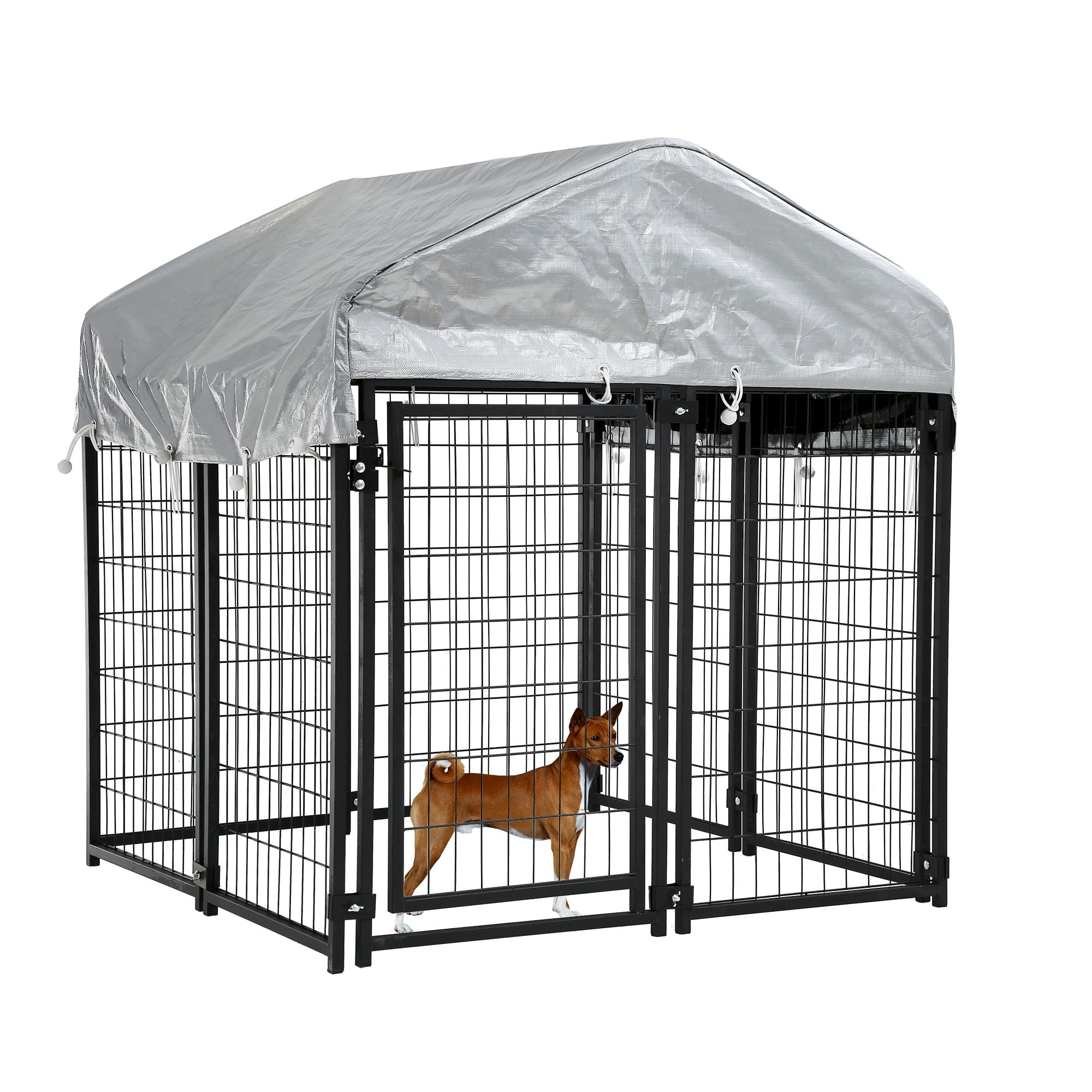 YRLLENSDAN Large Indoor & Outdoor Dog Kennel, 4x4x4.4 Ft, Heavy Duty ...