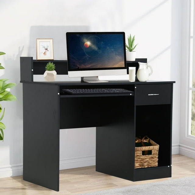 "YrlLensDan Multifunctional 43"" Small Desk with Drawer, Keyboard Tray ...
