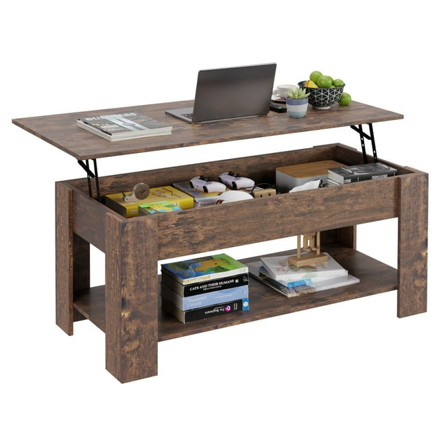 YRLLENSDAN 47.2 Inch Lift Top Coffee Table with Hidden Storage, Ideal ...