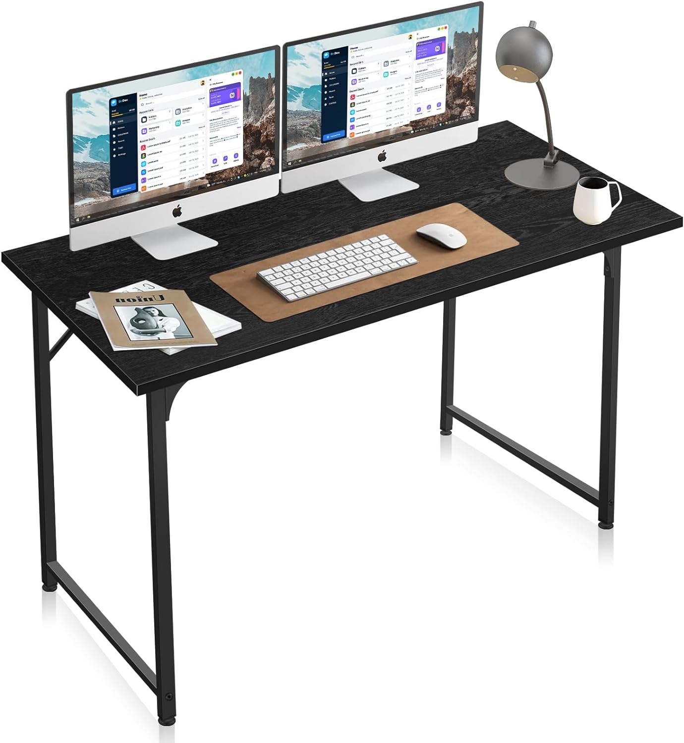 YRLLENSDAN 47 inch Computer Desk,Office Desk with Metal Frame,Modern ...