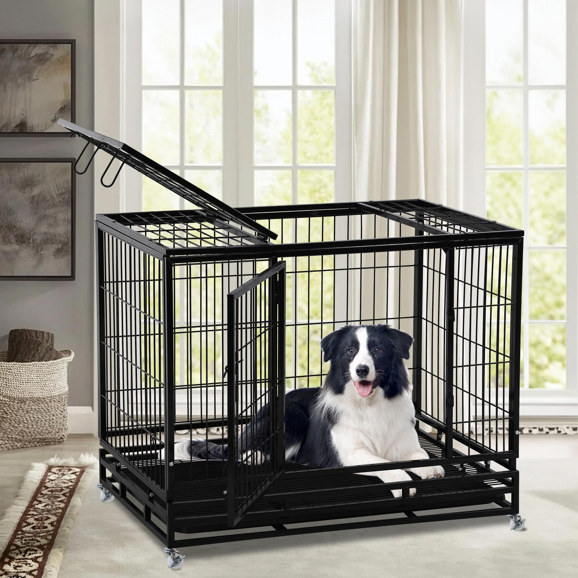 YRLLENSDAN 48/42/36 inch Heavy Duty Large Dog Crate for Large Dogs ...