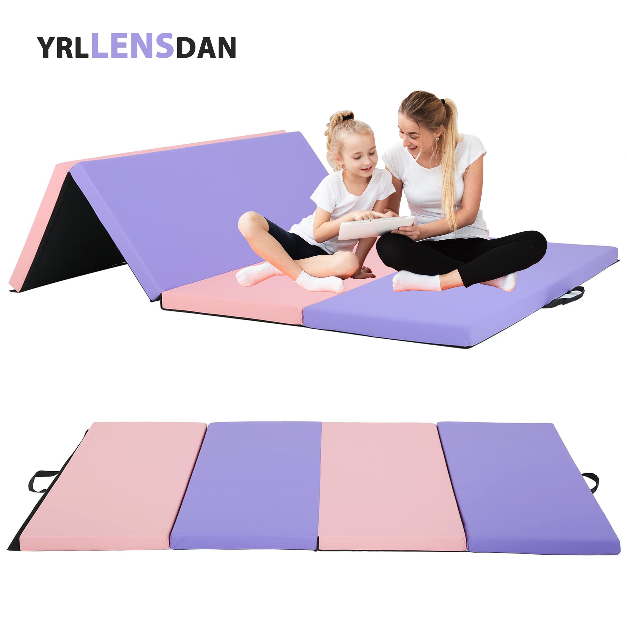 YRLLENSDAN Folding Gymnastics Mat Thick Exercise Mat for Home Workout ...