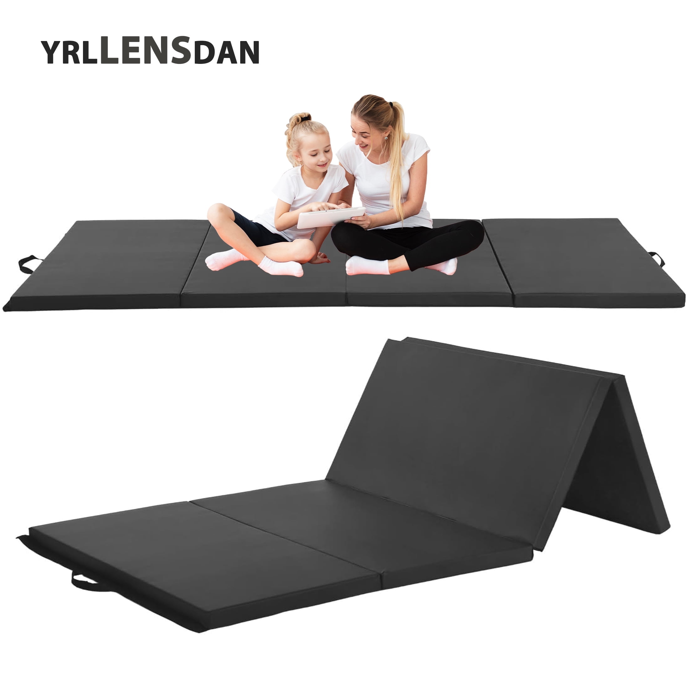 YRLLENSDAN Large Gymnastics Mat Folding Gym Mat for Kids Leather ...