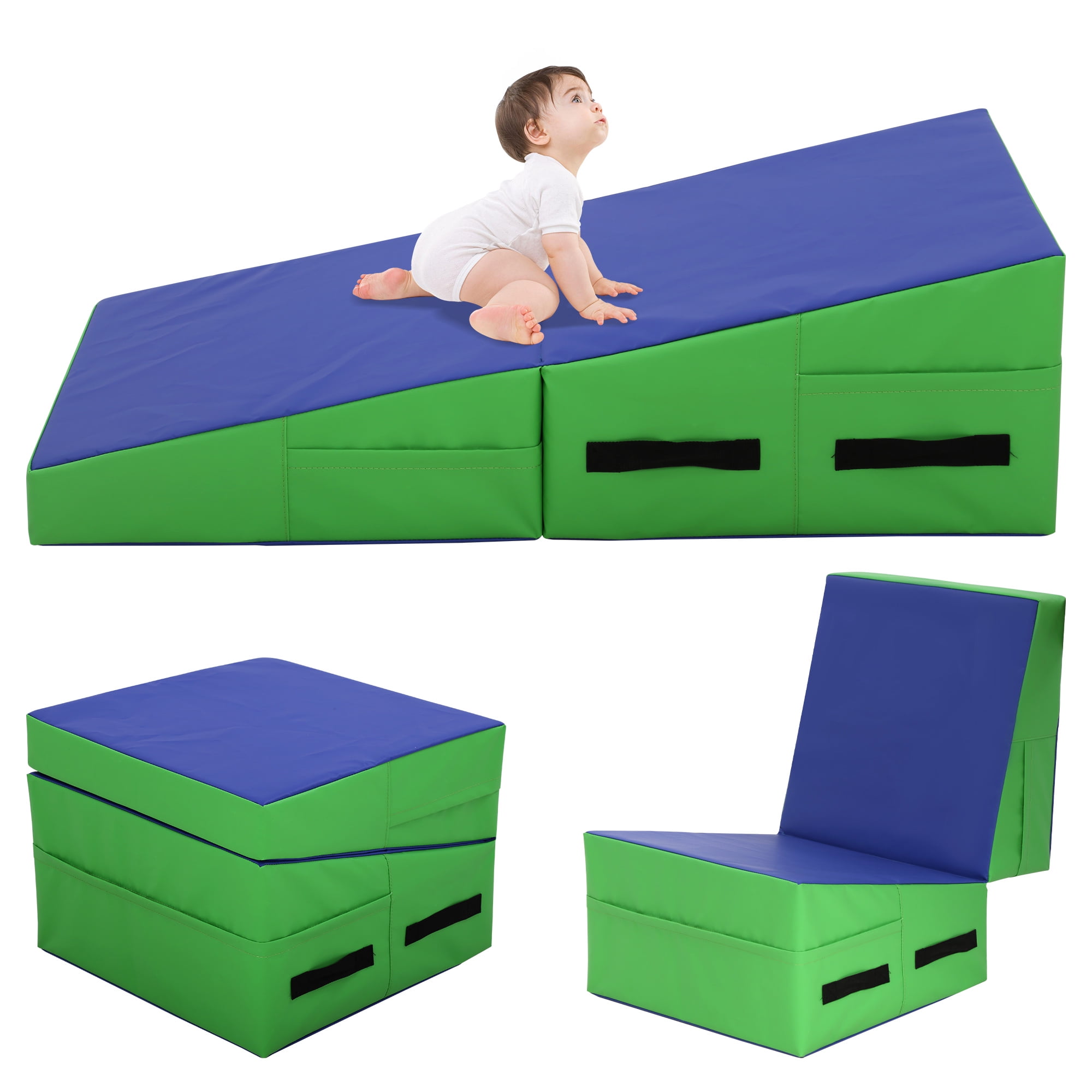 YRLLENSDAN 48x24 inch Incline Gymnastics Mat, Foldable, Tumbling Mat ...