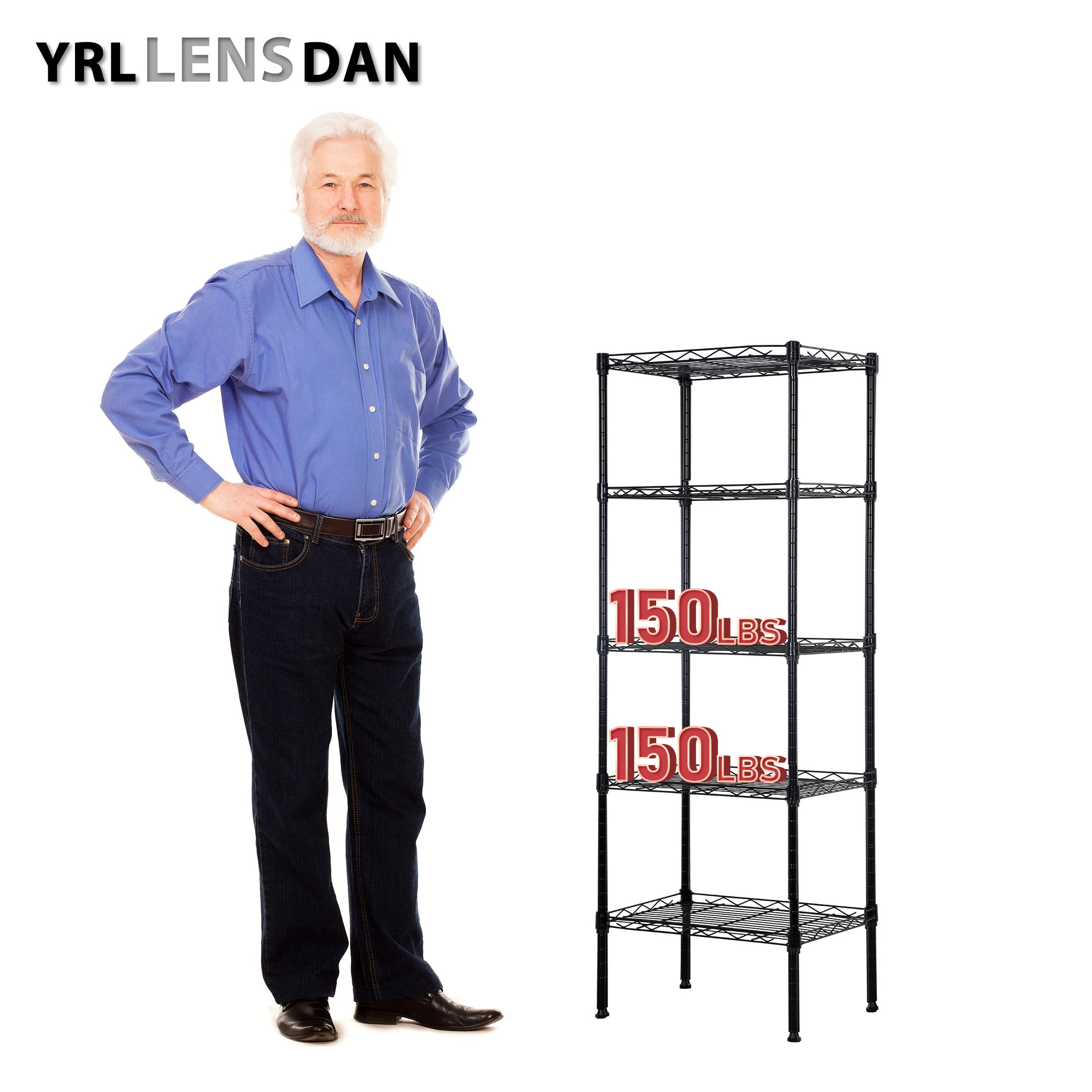 YRLLENSDAN Skinny Shelf for Small Space 5 Tier Narrow Shelving Unit ...