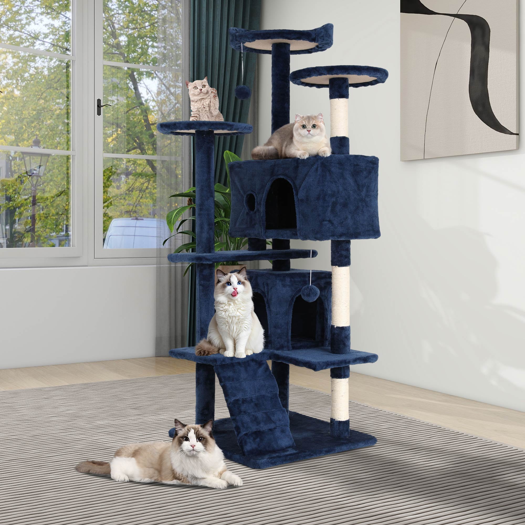 YRLLENSDAN 54 inch Tall Cat Trees and Towers for Small Medium Cats ...