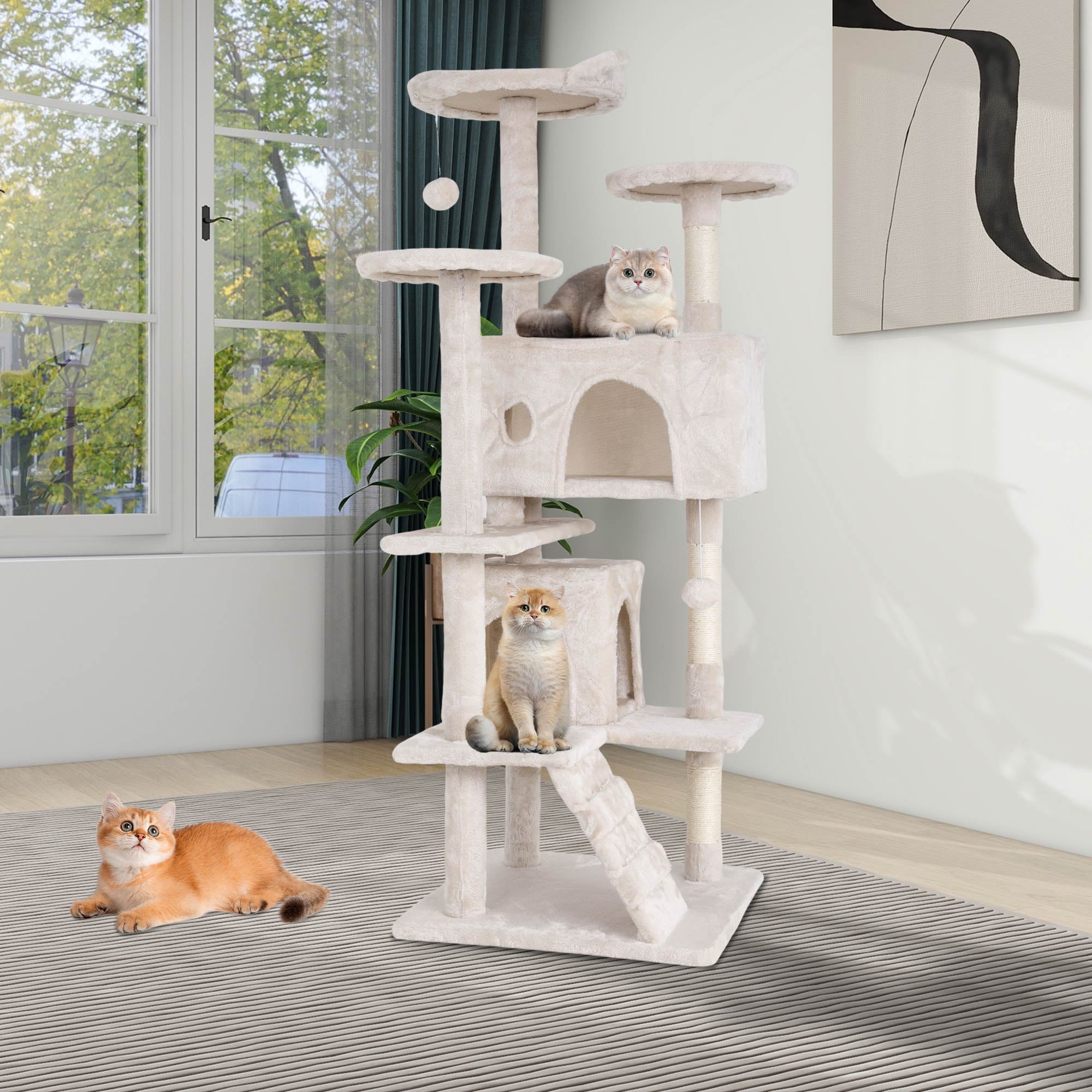 YRLLENSDAN 54 inch Tall Cat Trees and Towers for Small Medium Cats ...