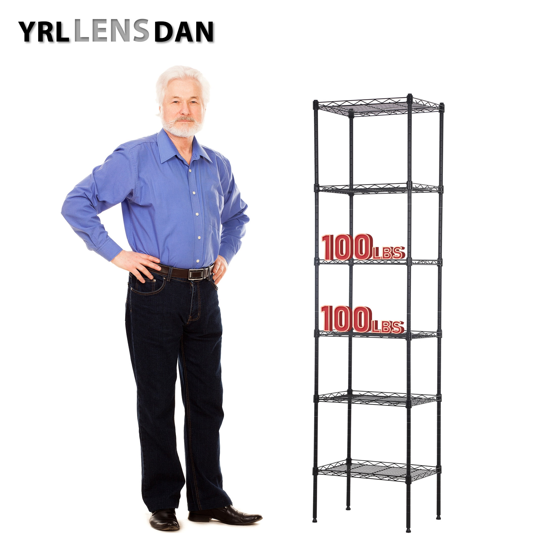 YRLLENSDAN Skinny Shelf for Small Space 6 Tier Narrow Shelving Unit ...