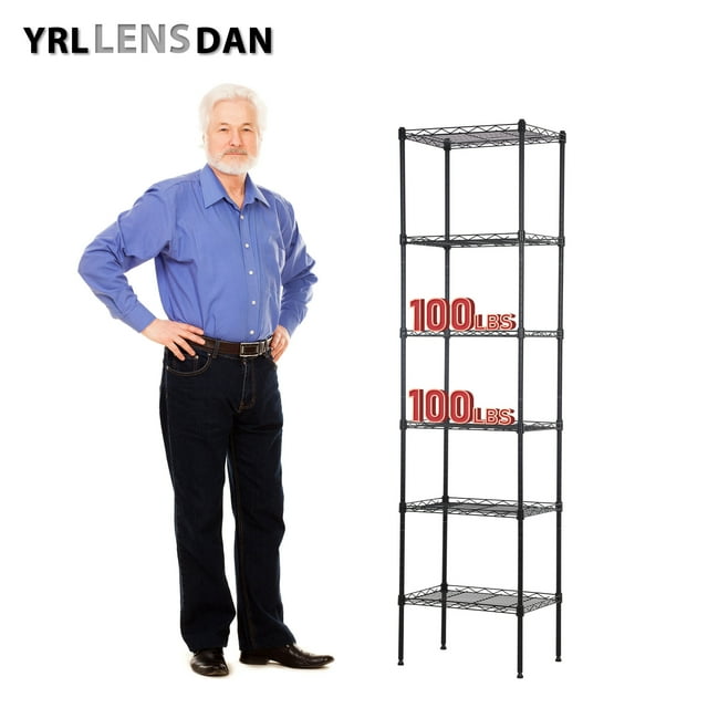 YRLLENSDAN Skinny Shelf for Small Space 6 Tier Narrow Shelving Unit ...