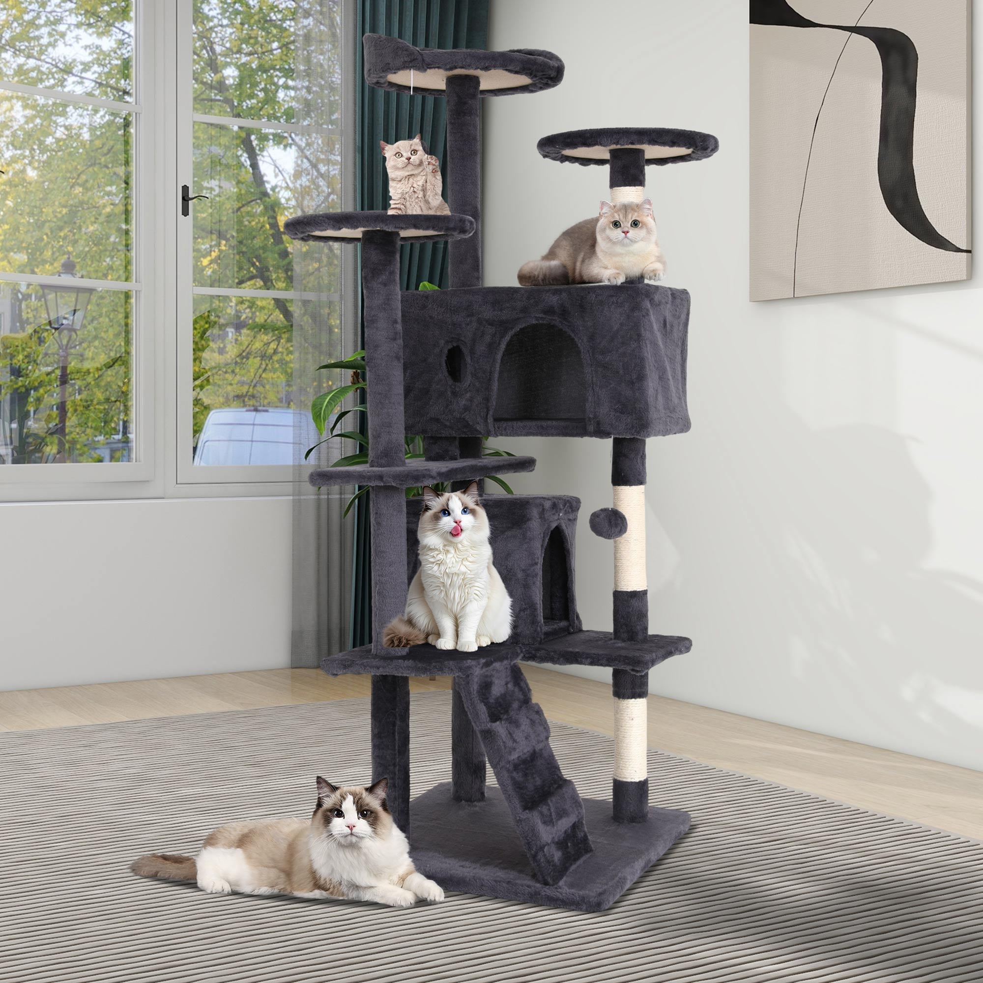 YRLLENSDAN 70in Cat Tree Tower for Indoor, Tall Cat Tower Multi-Level ...