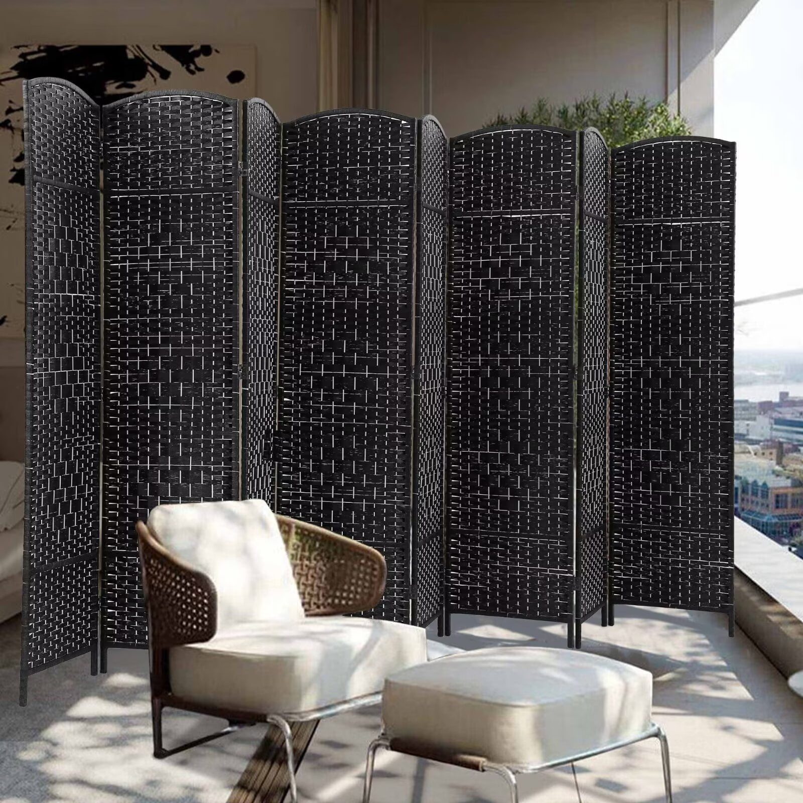 YRLLENSDAN 8 Panel Room Dividers Folding Portable, 6 ft Outdoor Indoor ...